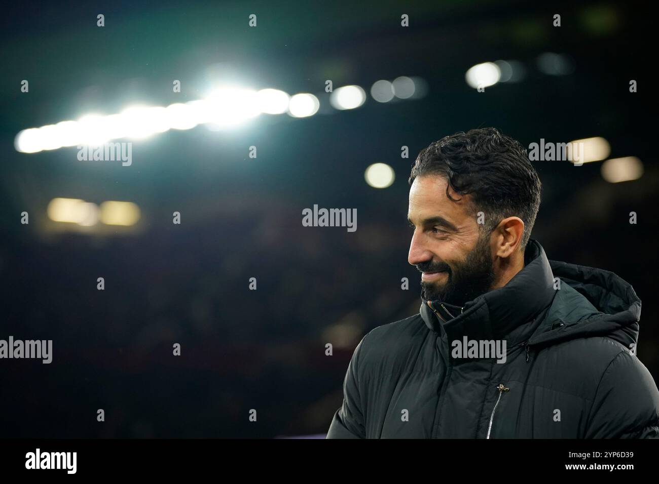 Manchester United's head coach Ruben Amorim smiles prior the Europa ...