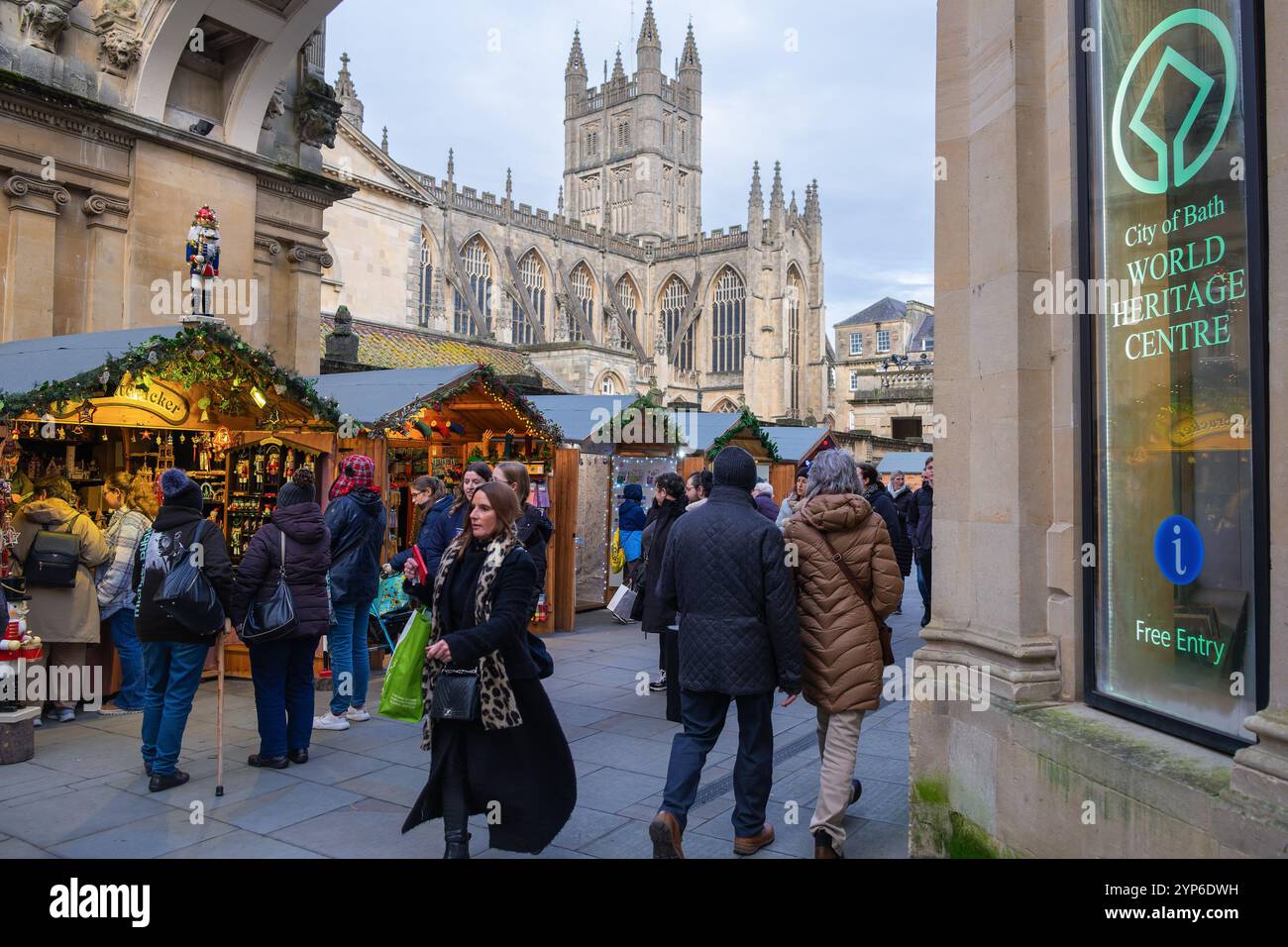 Bath, UK, 28th November 2024. Shoppers are pictured as they enjoy the opening day of Bath's ...