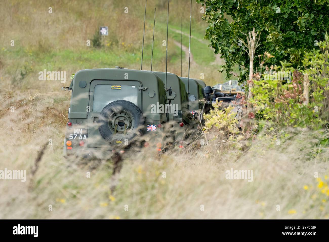 British army land rover wolf utility vehicles on a military exercise ...