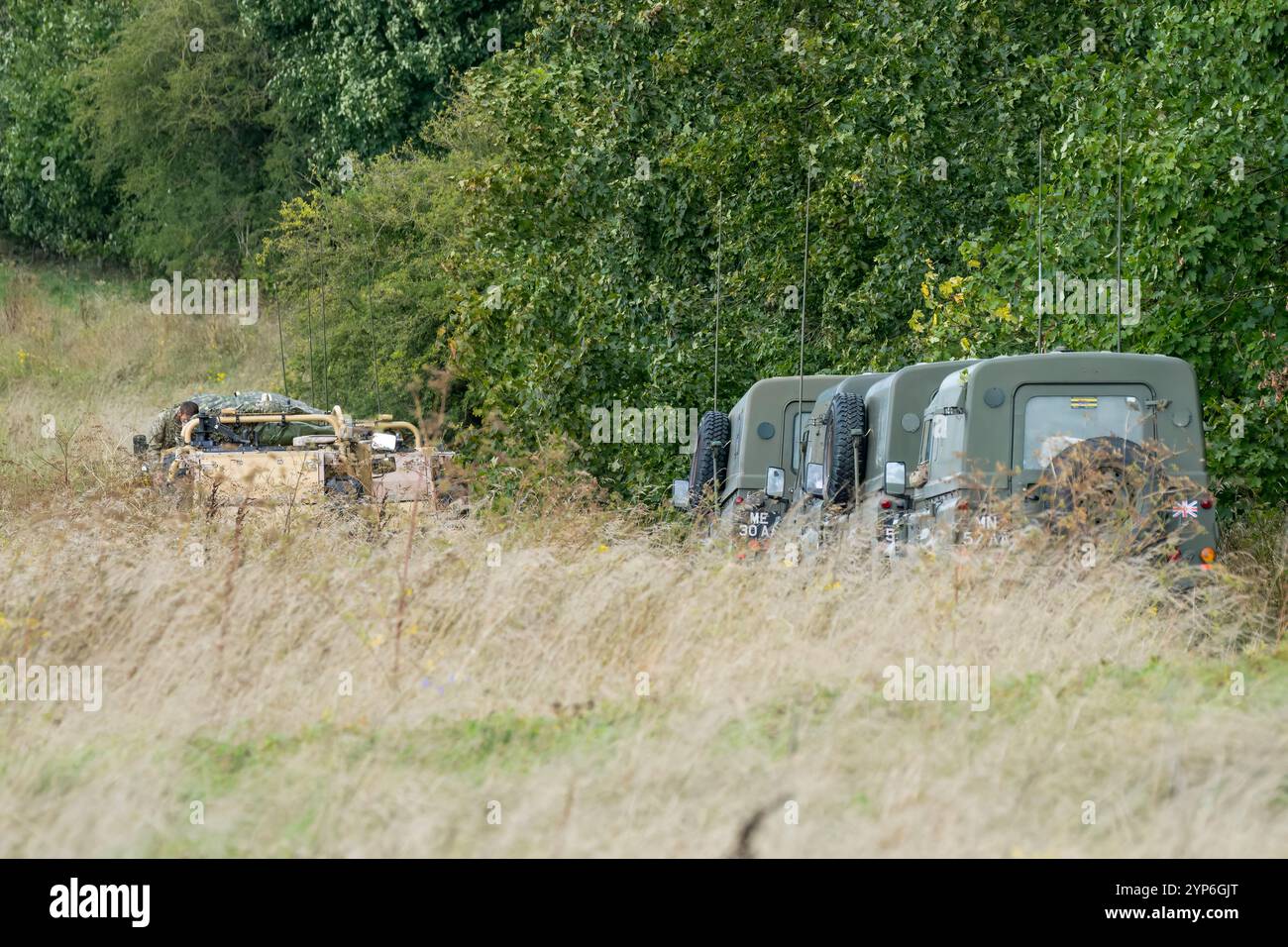 British army land rover wolf utility vehicles on a military exercise ...
