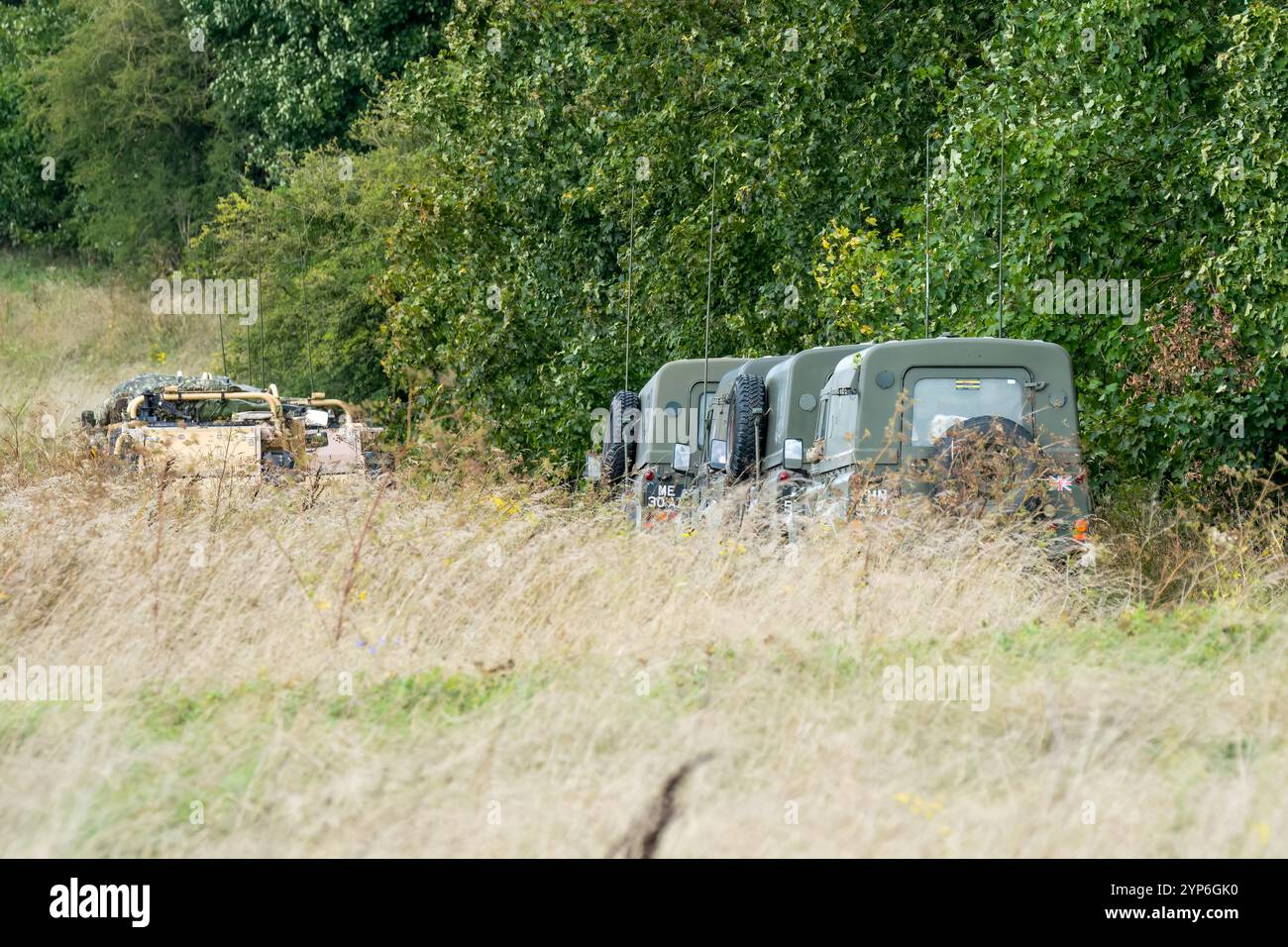 British army land rover wolf utility vehicles on a military exercise ...