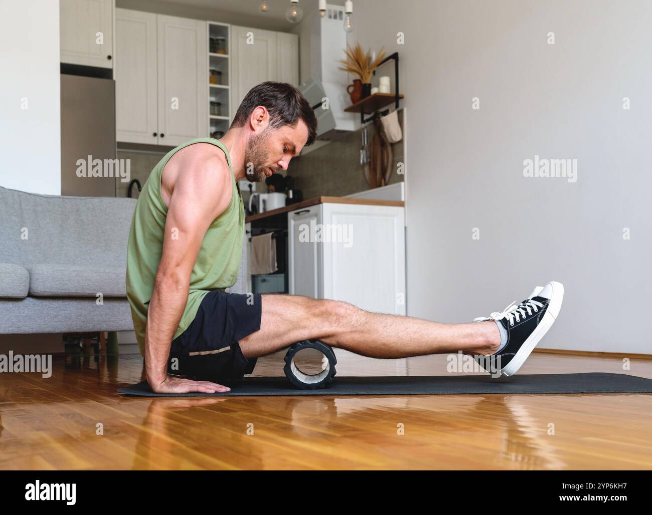 Legs exercises using foam hi-res stock photography and images - Alamy