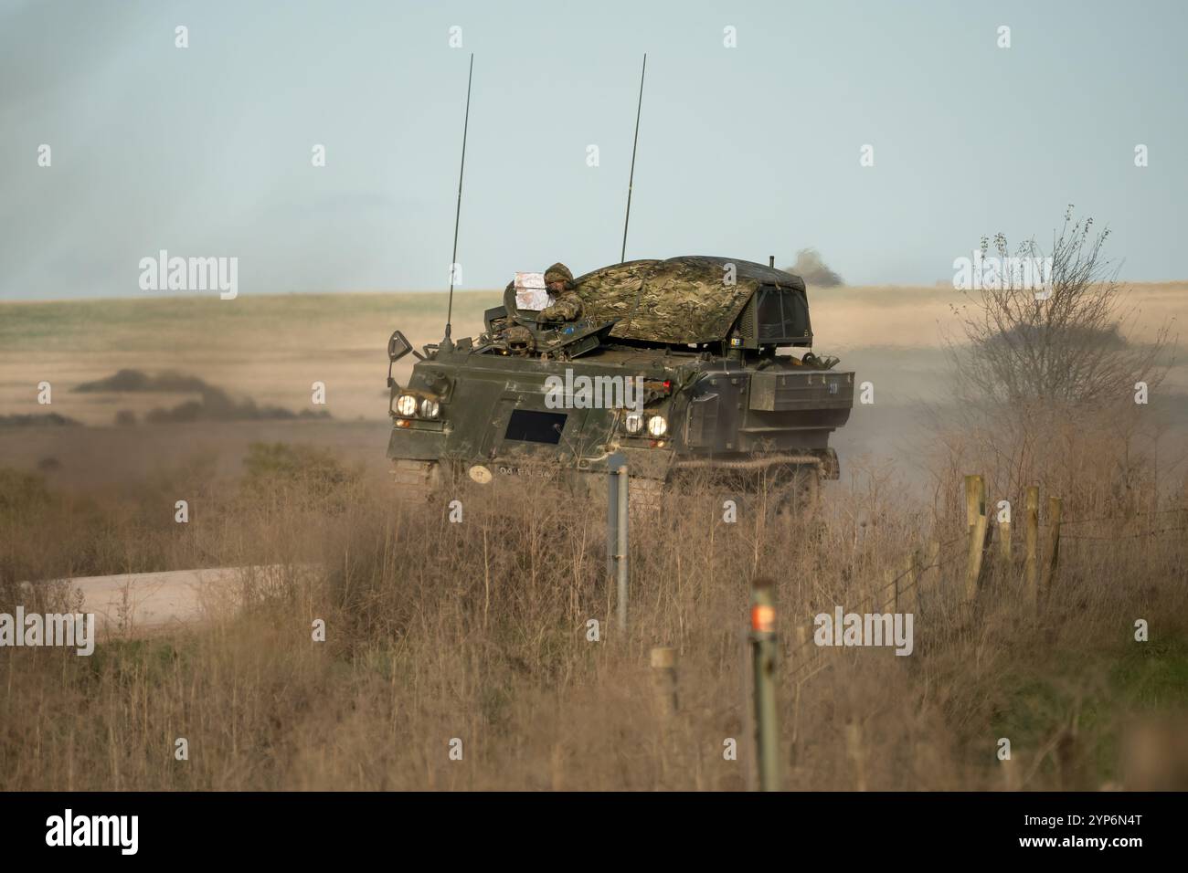 British army Bulldog FV432 tank in action on a military exercise Stock ...