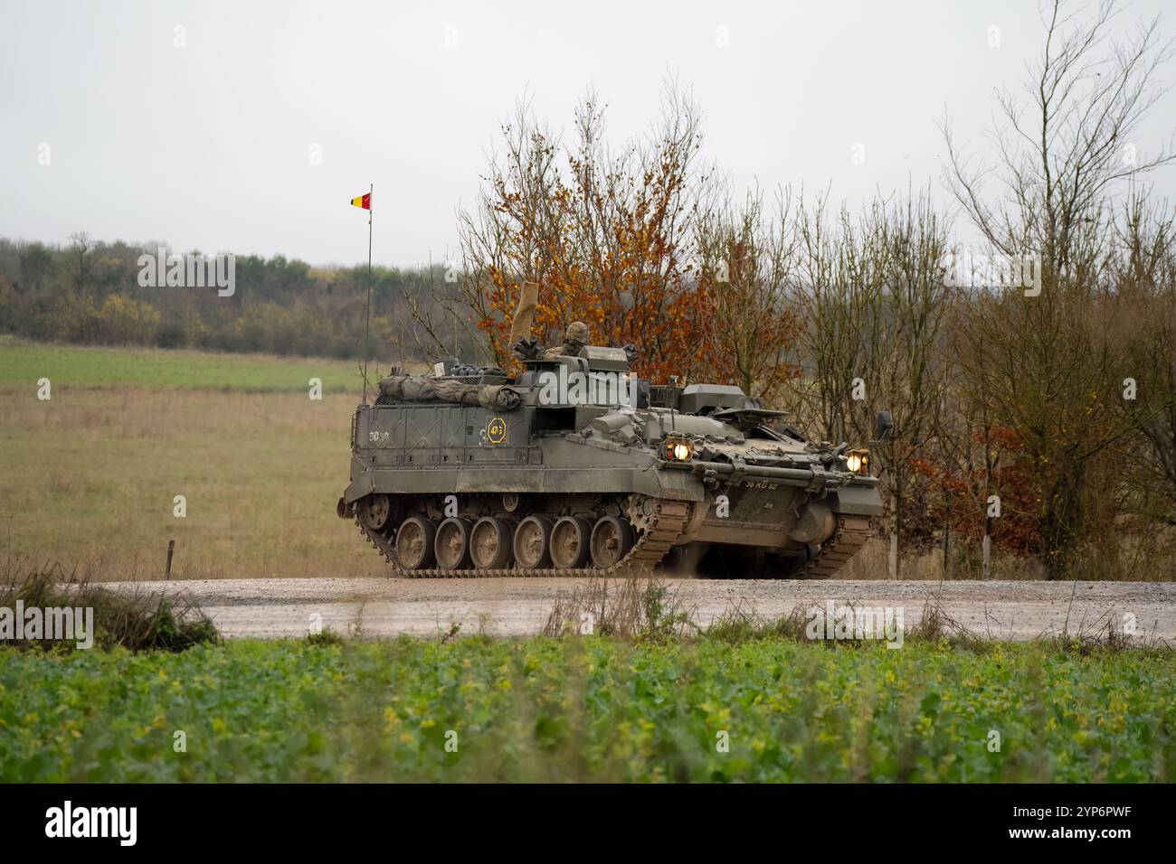 British army Warrior FV510 IFV in action on a military exercise Stock ...