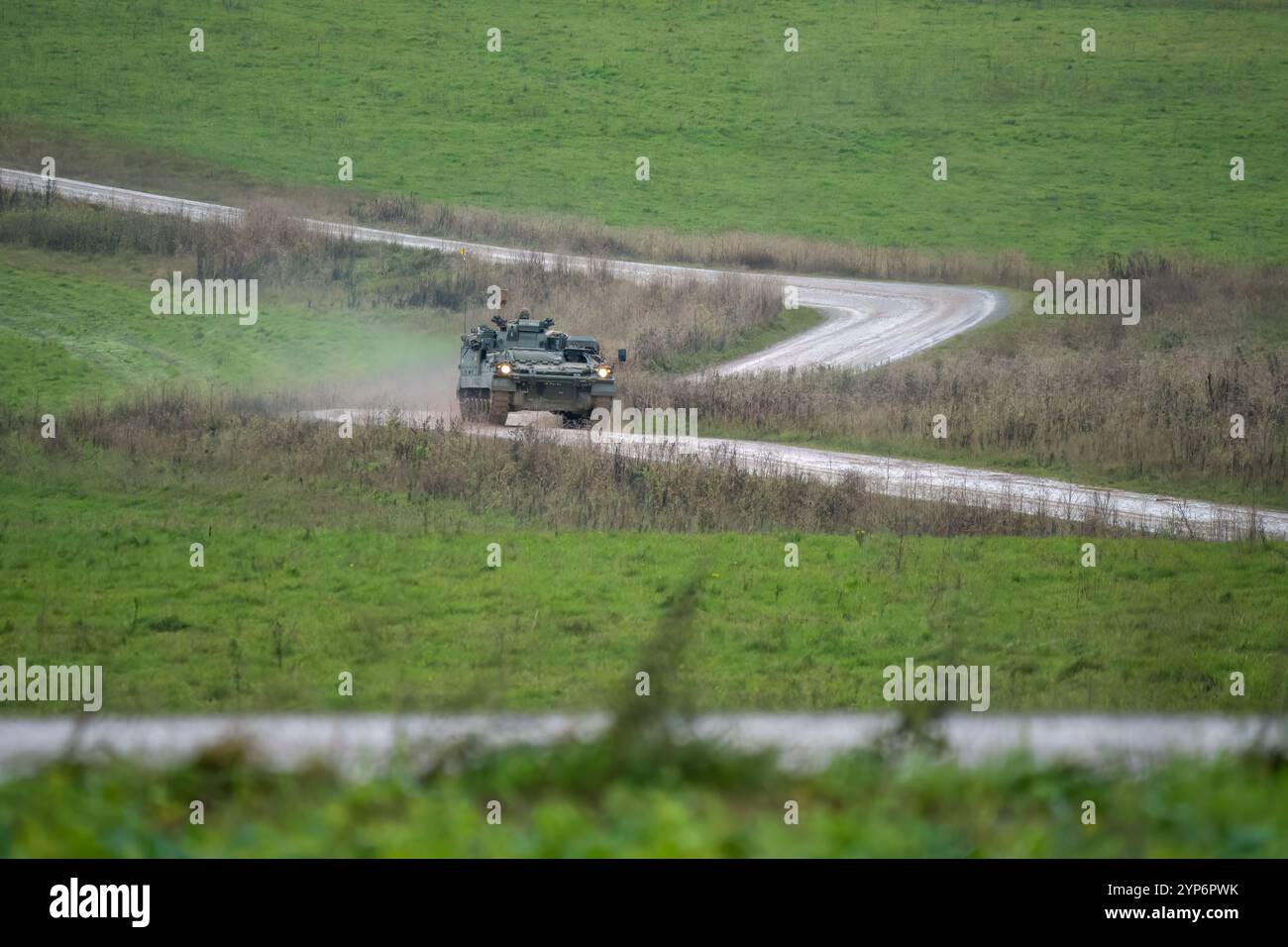British army Warrior FV510 IFV in action on a military exercise Stock ...