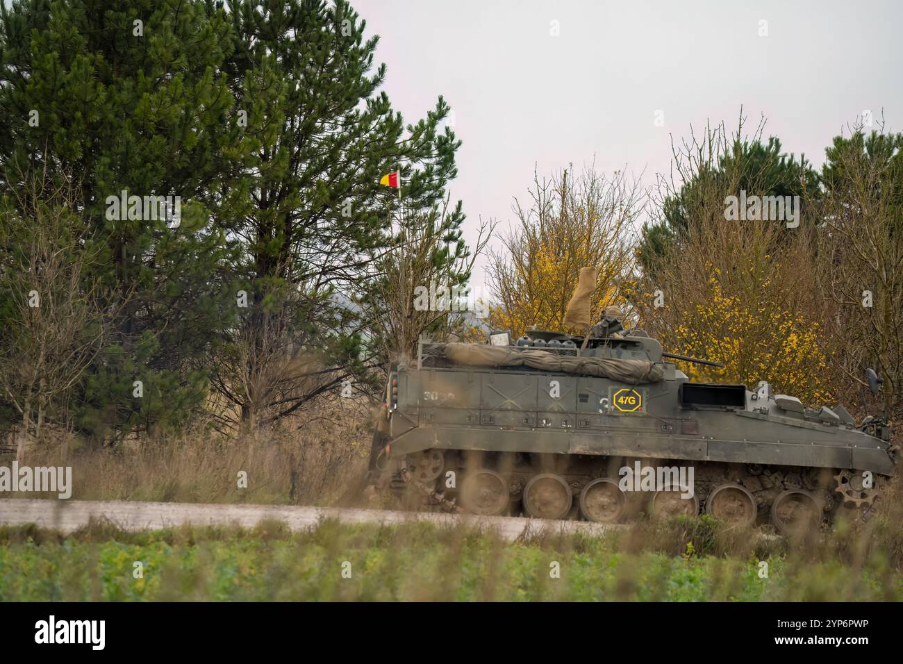 British army Warrior FV510 IFV in action on a military exercise Stock ...