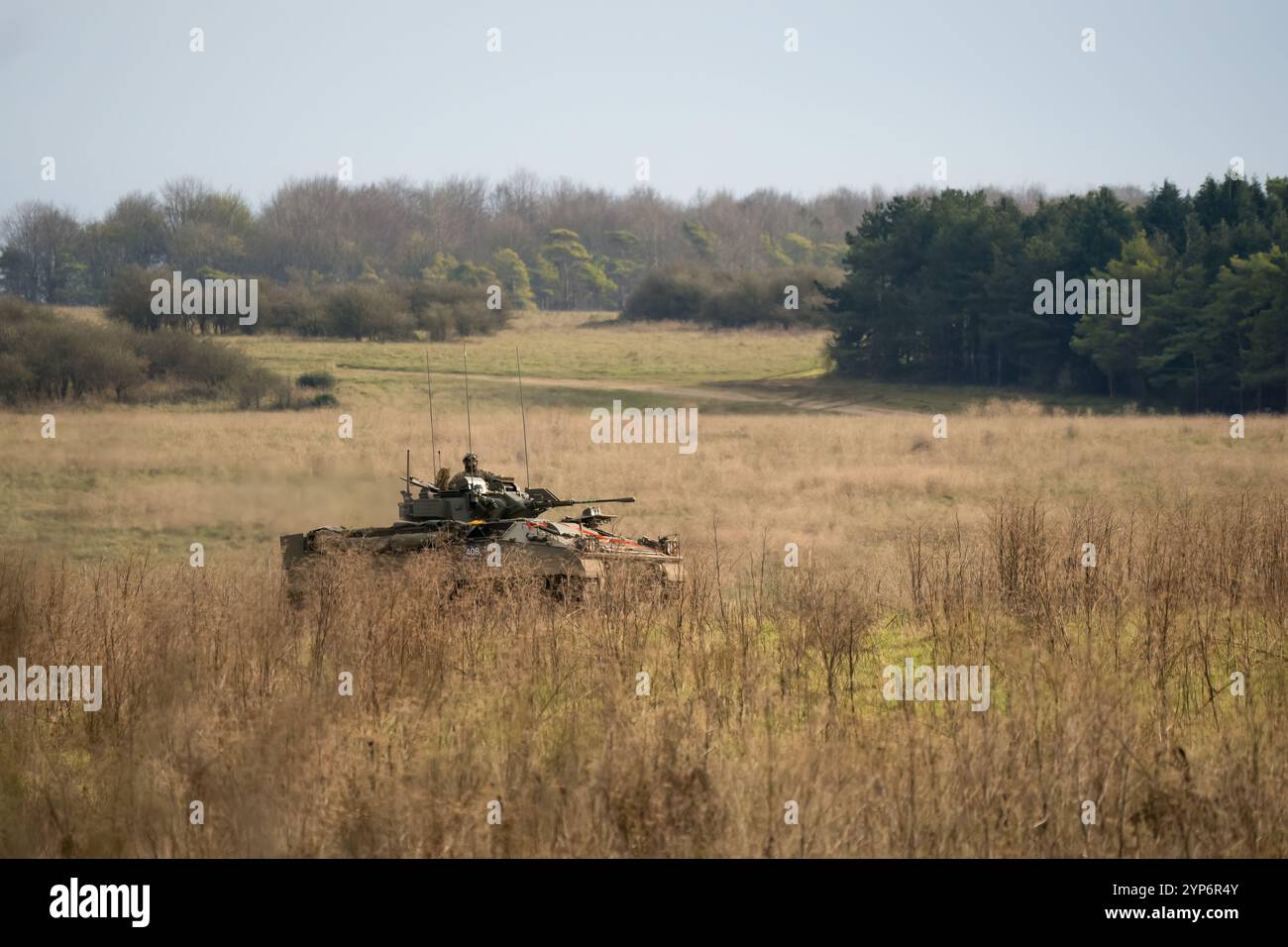 British army Warrior FV510 IFV in action on a military exercise Stock ...