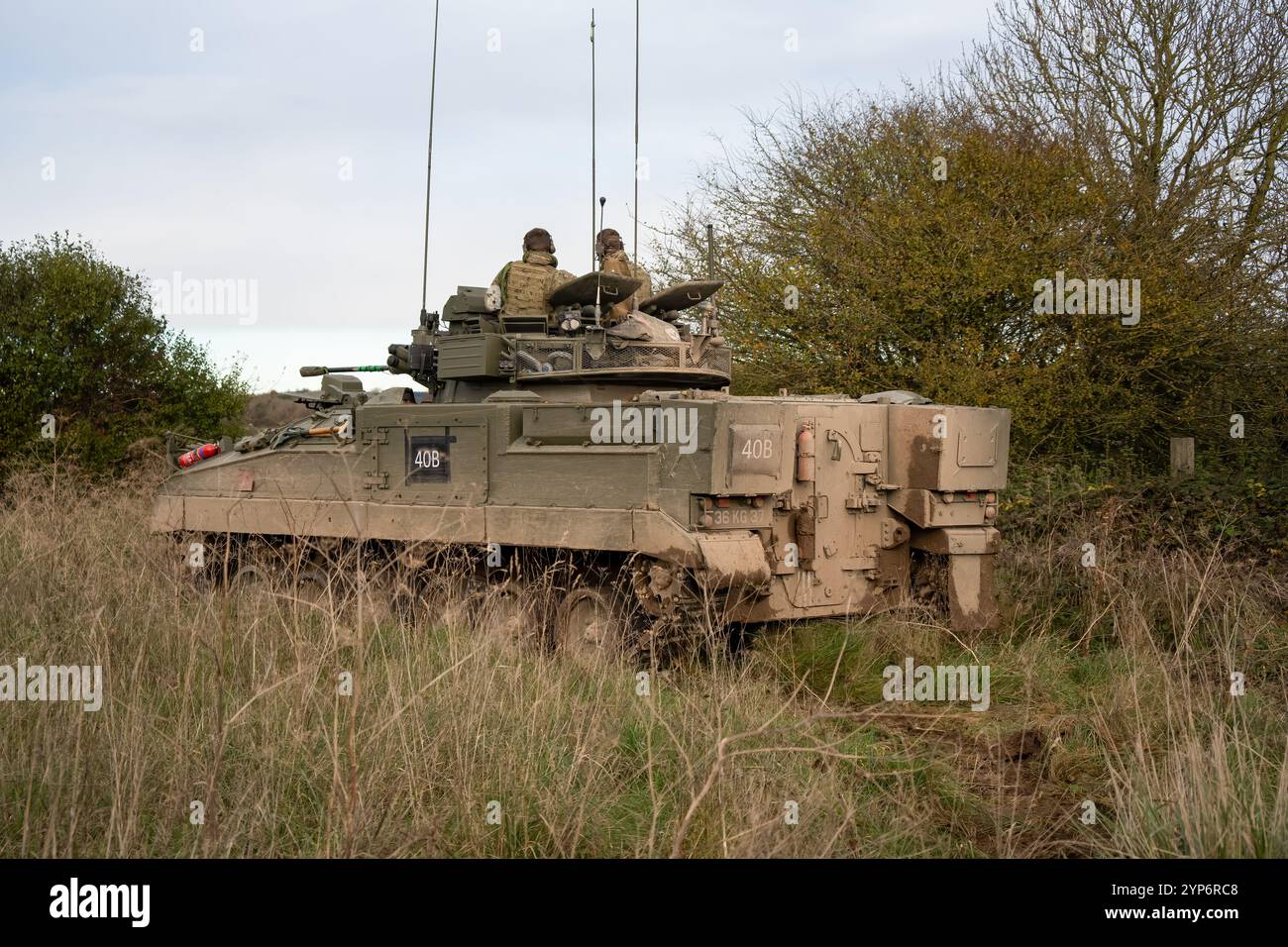 British army Warrior FV510 IFV in action on a military exercise Stock ...