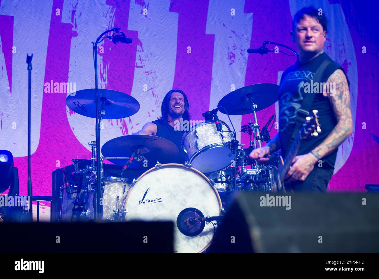 German punk rock band, Donots, performing at the Huxleys Neue Welt in ...