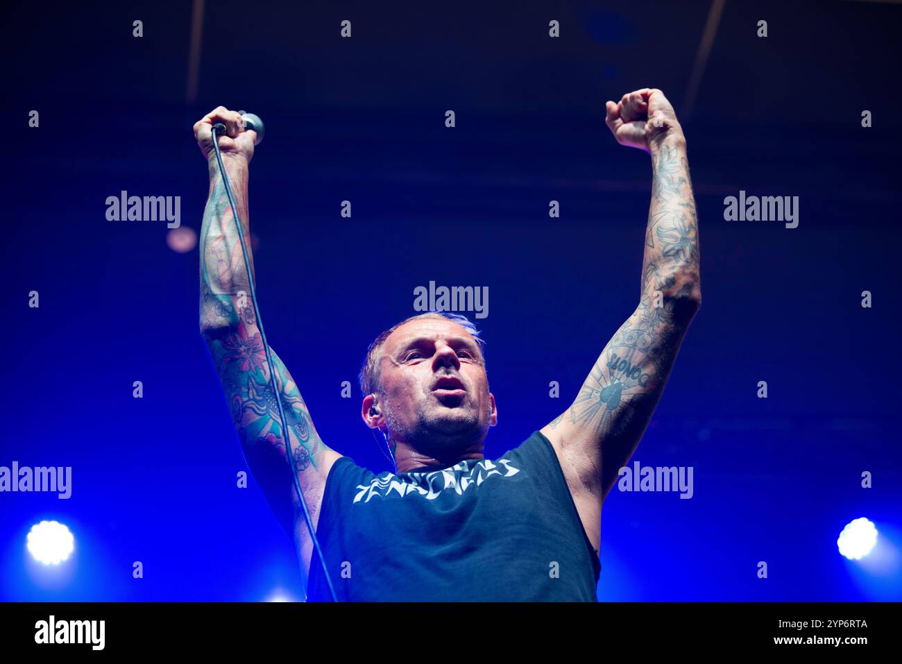 German punk rock band, Donots, performing at the Huxleys Neue Welt in ...