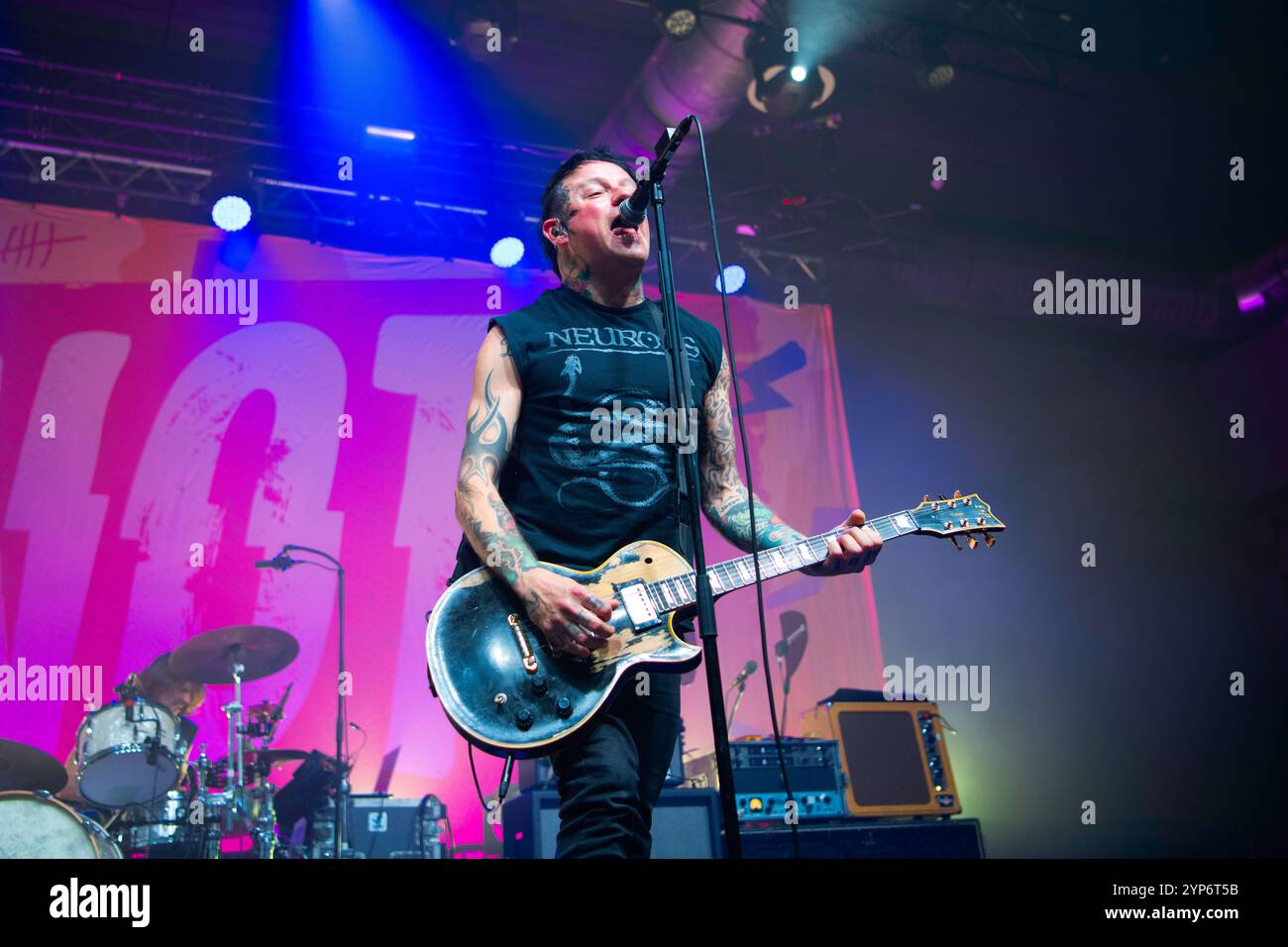 German punk rock band, Donots, performing at the Huxleys Neue Welt in ...