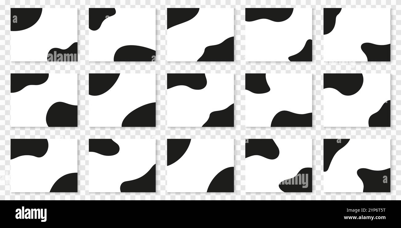 Abstract Black Top and Bottom Design Elements. Divider Shape Collection ...