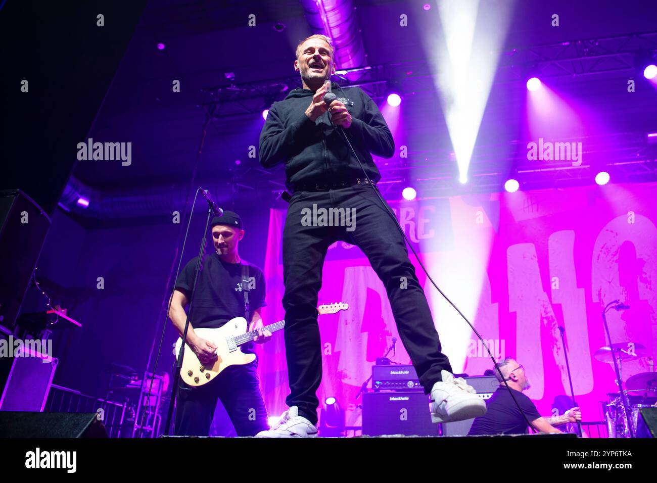 German punk rock band, Donots, performing at the Huxleys Neue Welt in ...