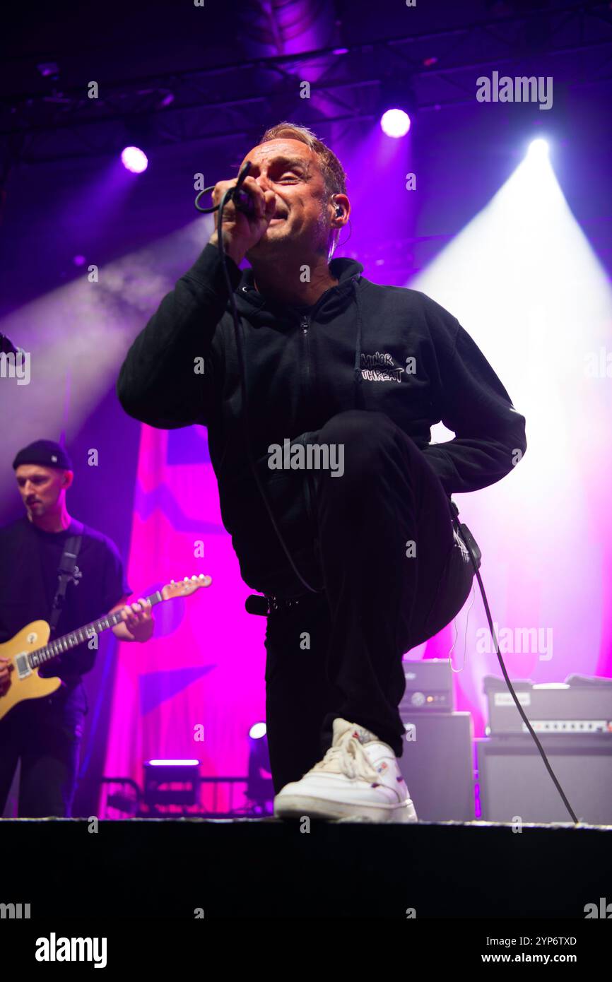 German punk rock band, Donots, performing at the Huxleys Neue Welt in ...