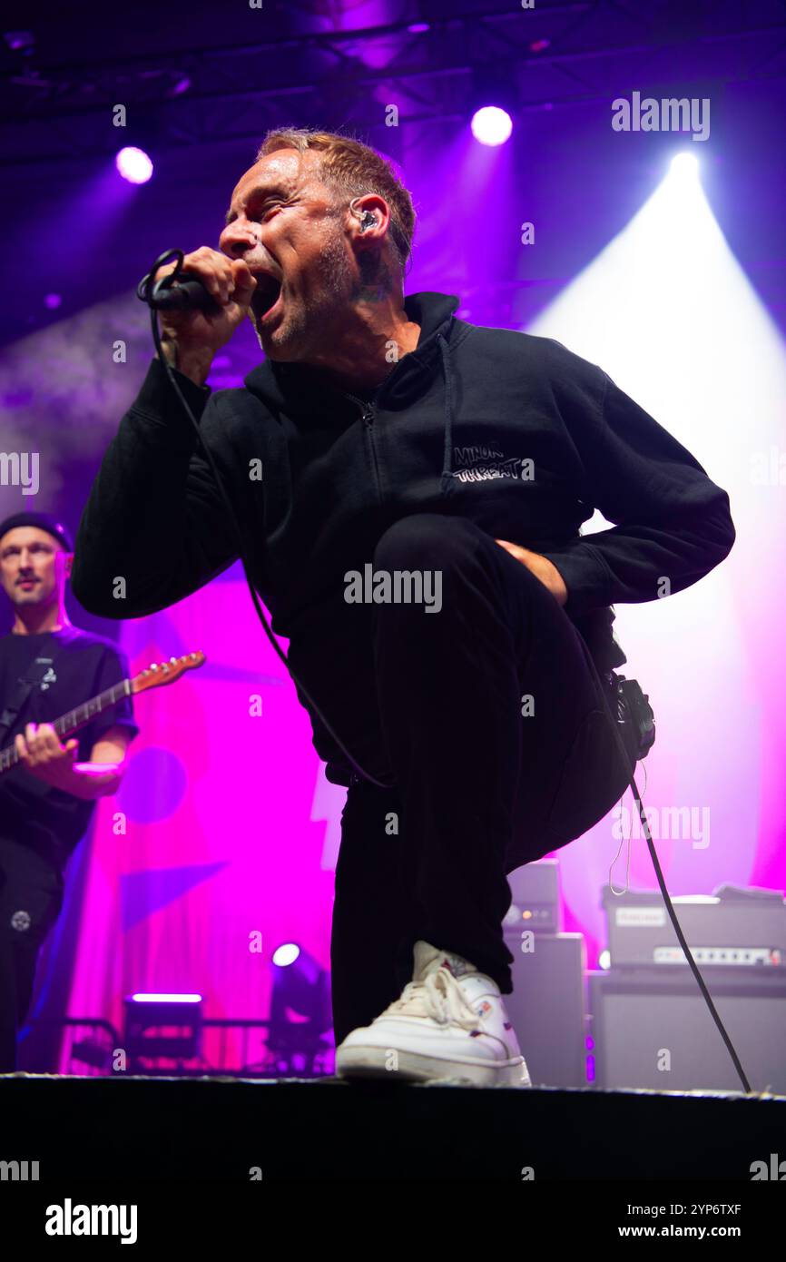 German punk rock band, Donots, performing at the Huxleys Neue Welt in ...