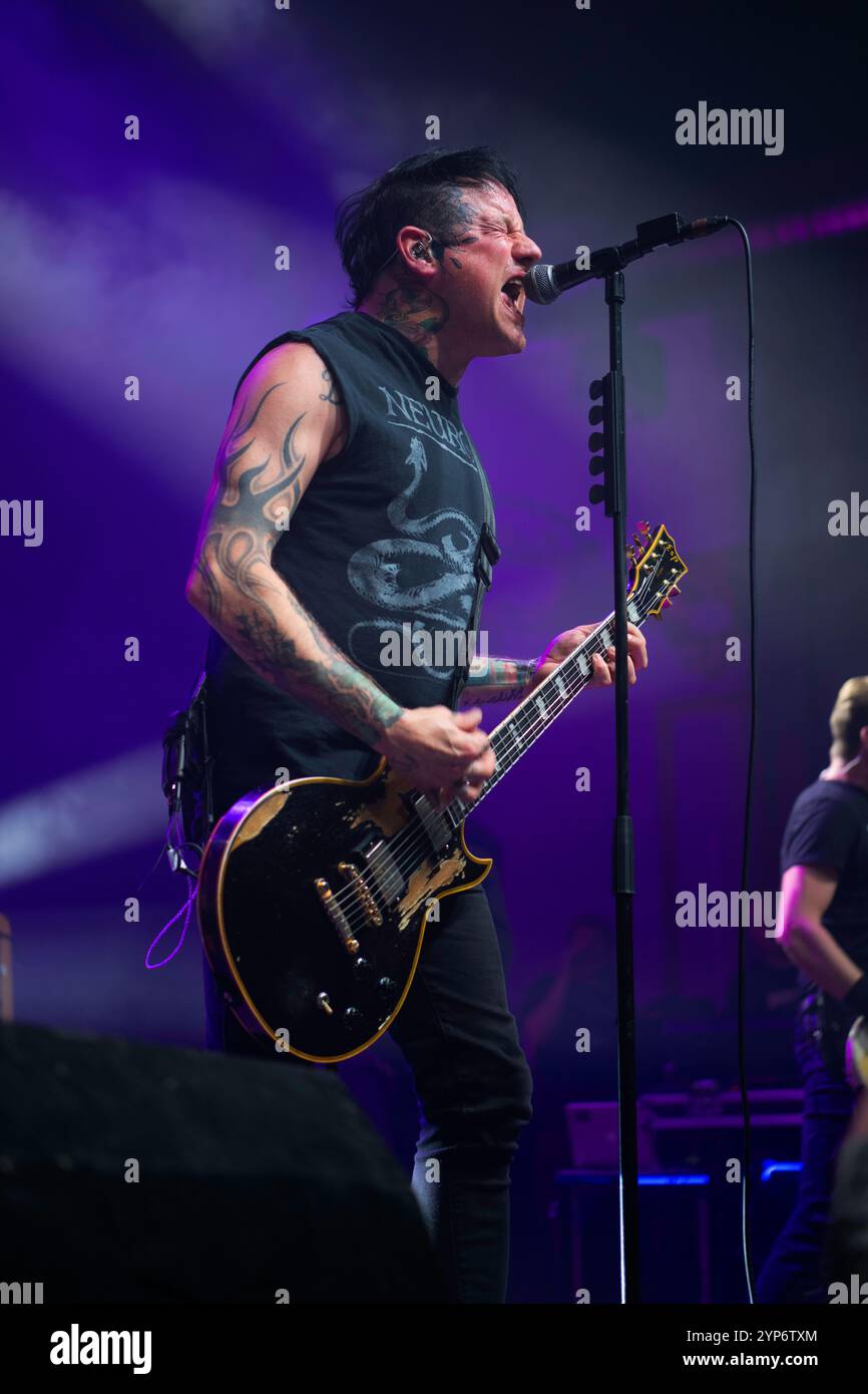 German punk rock band, Donots, performing at the Huxleys Neue Welt in ...