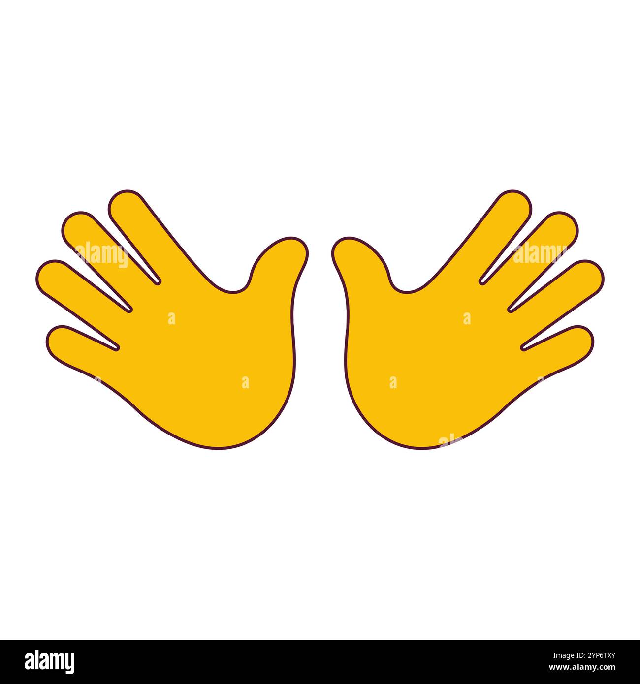 Two Open Hands for Greeting or High Five Gesture. Open Palms Gesture ...