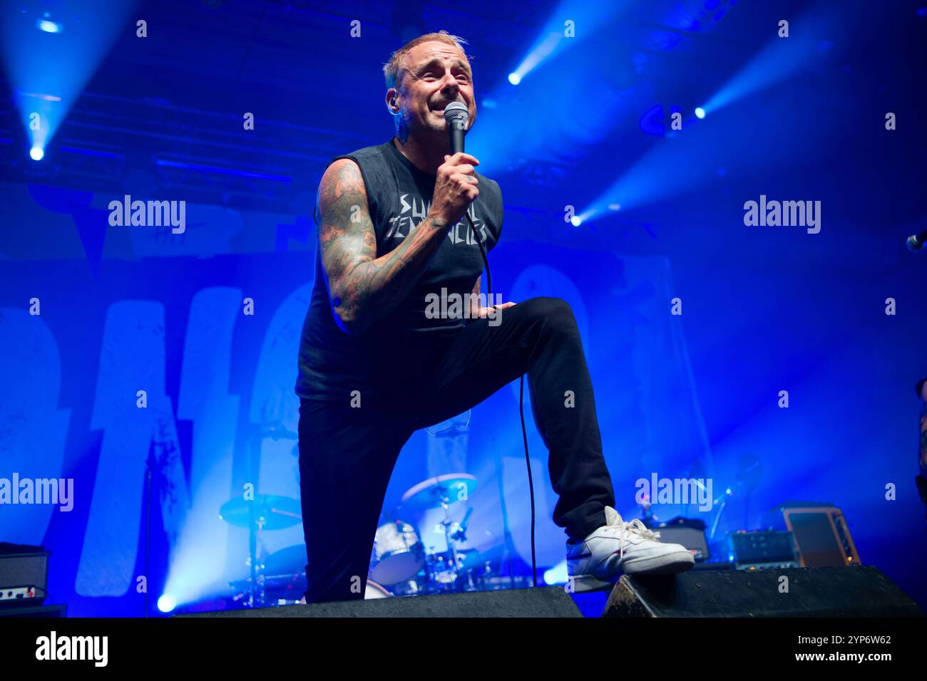 German punk rock band, Donots, performing at the Huxleys Neue Welt in ...