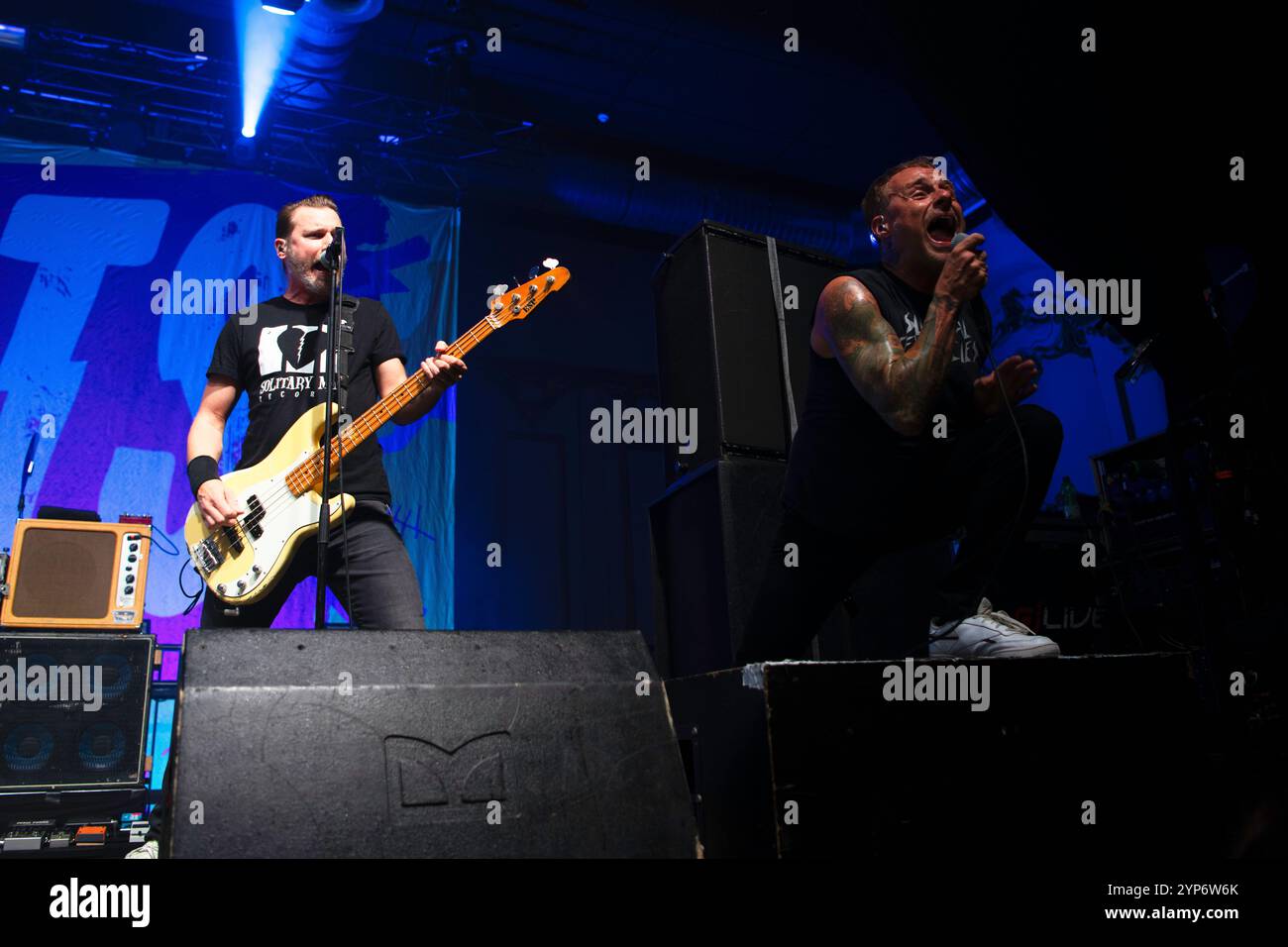 German punk rock band, Donots, performing at the Huxleys Neue Welt in ...