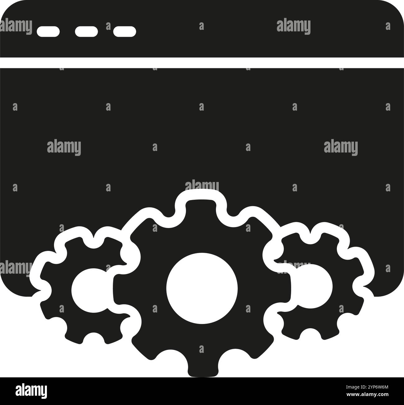 Web Configuration And Settings Silhouette Icon With Gears For Digital Maintenance Internet