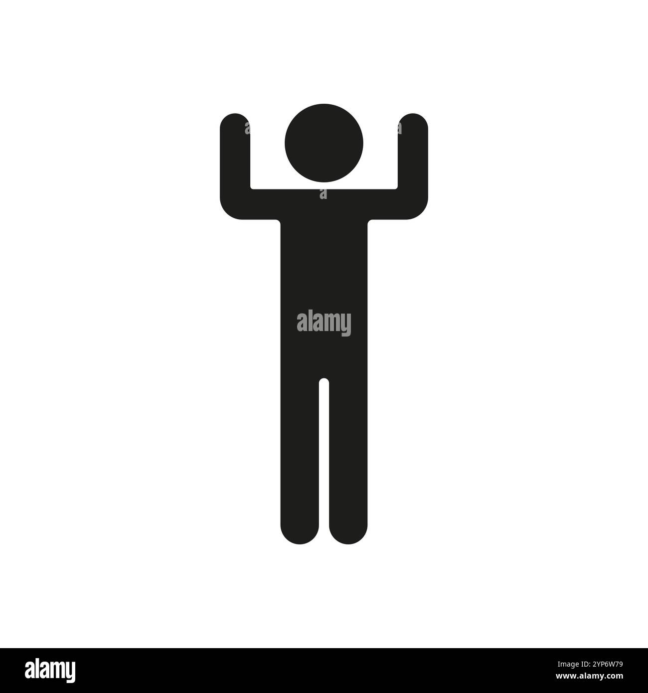 Human Figure with Raised Arms Silhouette Icon. Celebration or Victory ...