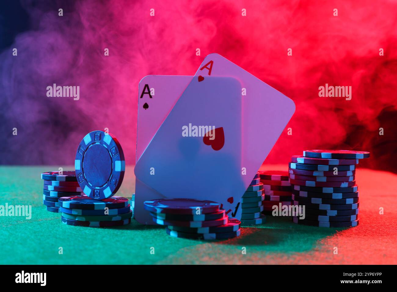 Neon playing cards hi-res stock photography and images - Alamy