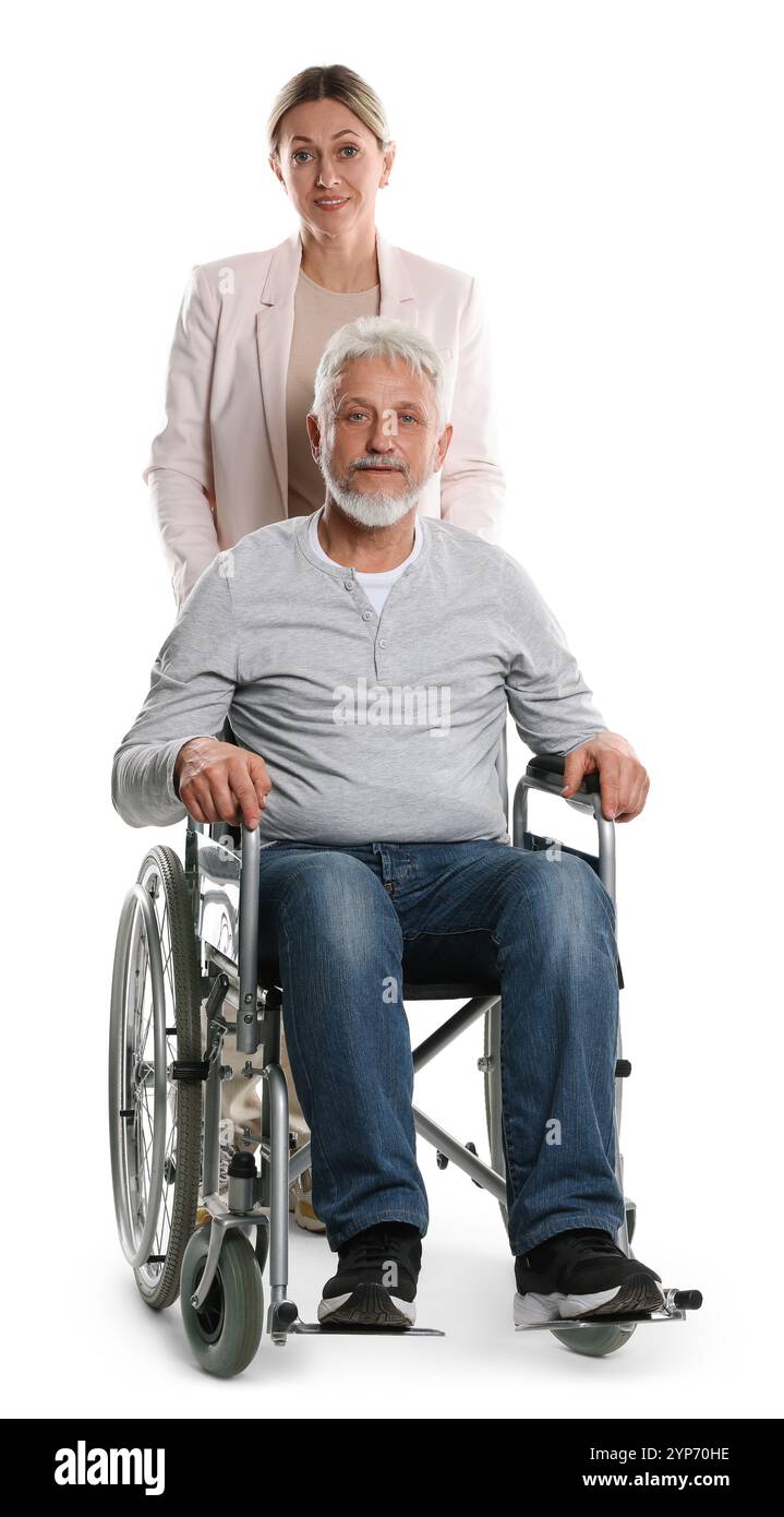 Senior woman caregiver help Cut Out Stock Images & Pictures - Alamy