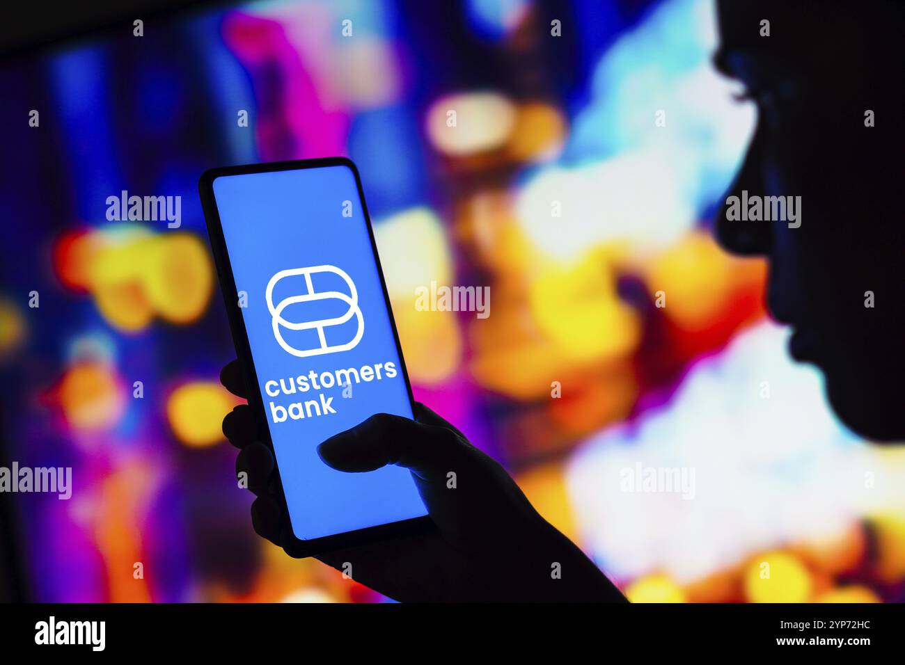 In this photo illustration, the Customers Bank logo seen displayed on a ...