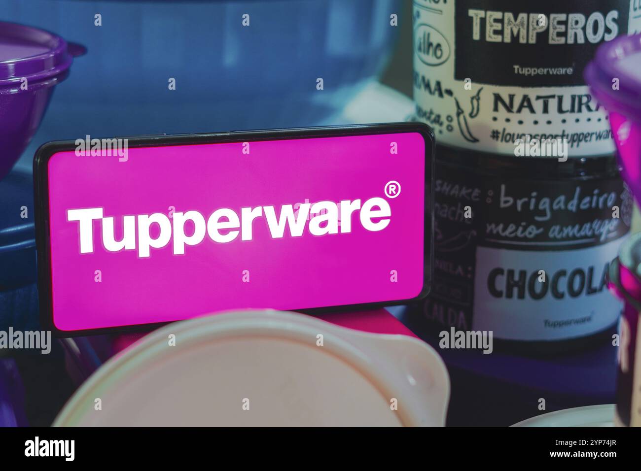 In this photo illustration, a pile of various plastic products next to ...