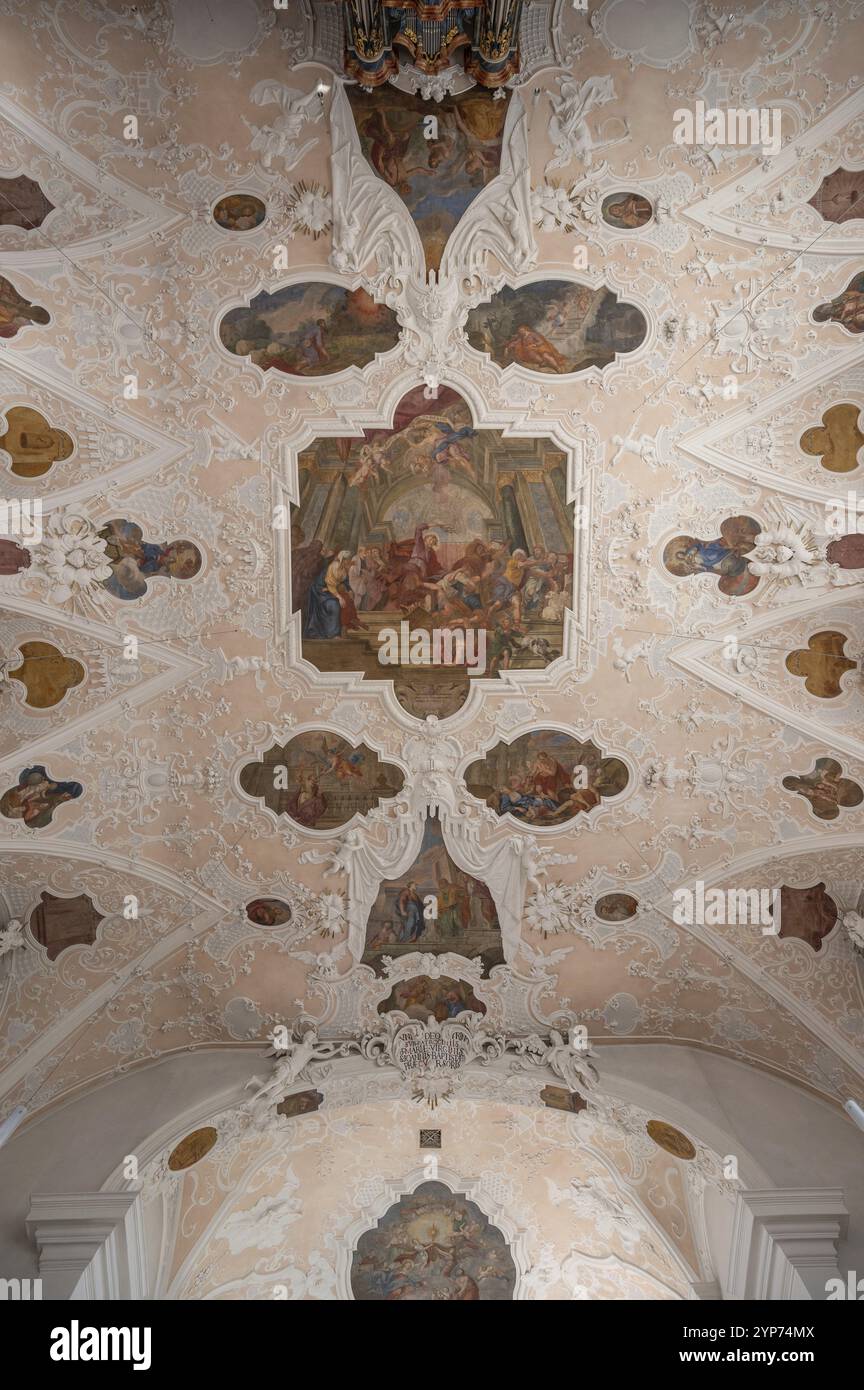 Vaults with stucco work and frescoes in the parish church of St. John ...