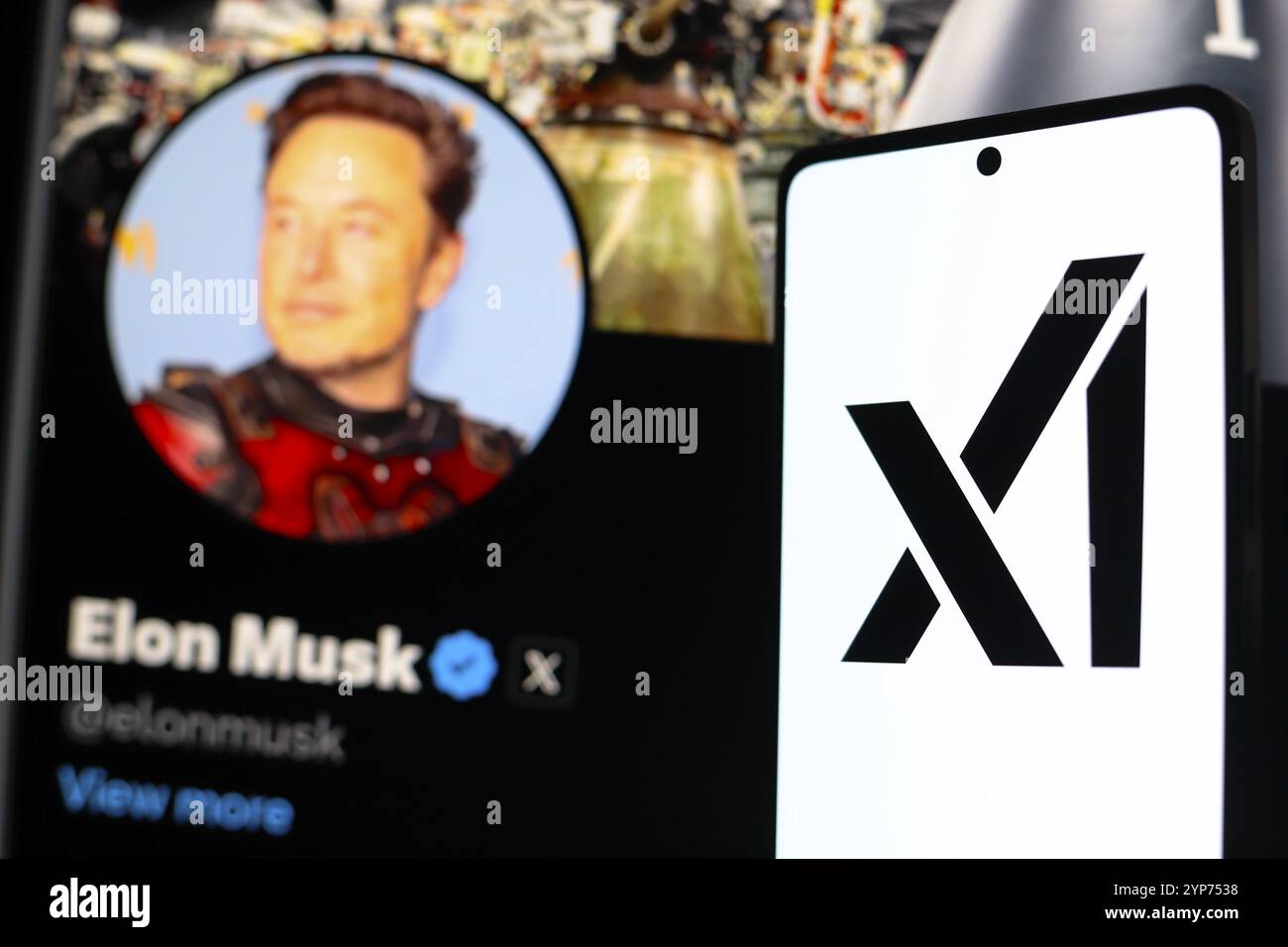 In this photo illustration, the xAI logo seen displayed on a smartphone ...