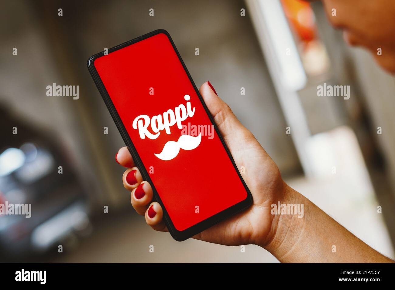 In this photo illustration, the Rappi logo is displayed on a smartphone ...