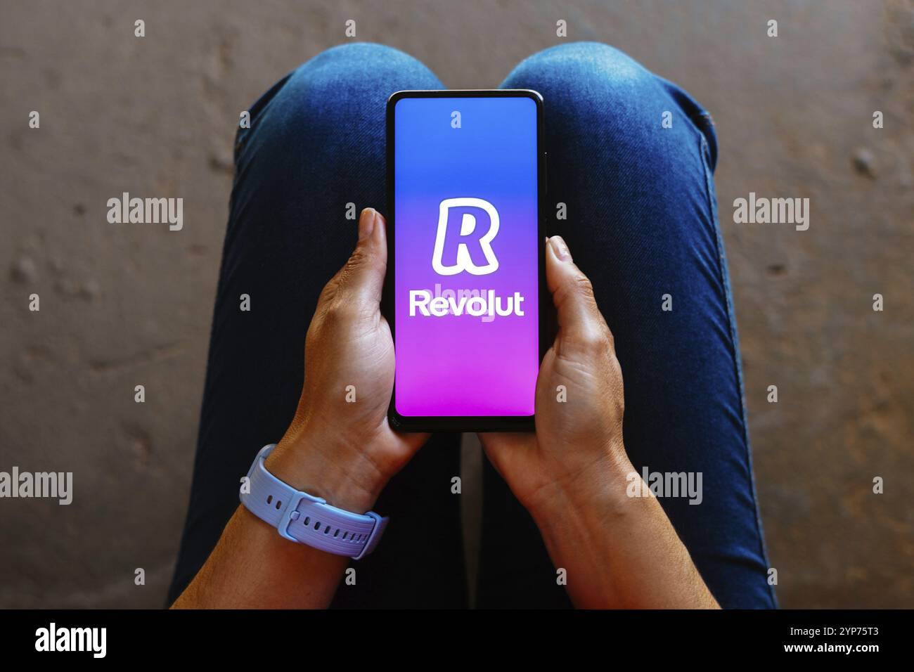 In this photo illustration, the Revolut logo is displayed on a ...