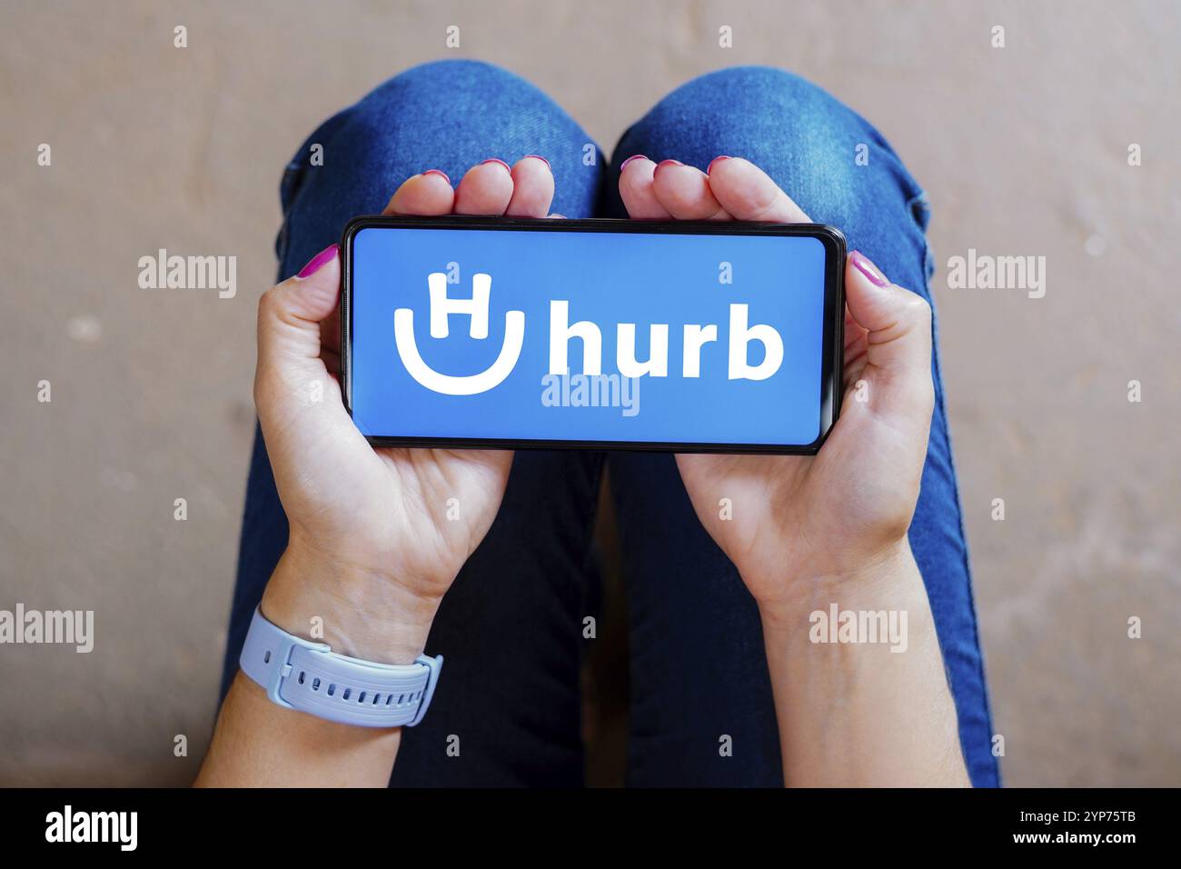 In this photo illustration, the Hurb logo is displayed on a smartphone ...
