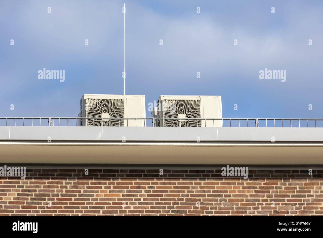 Air conditioning fans on flat roofs Stock Photo - Alamy