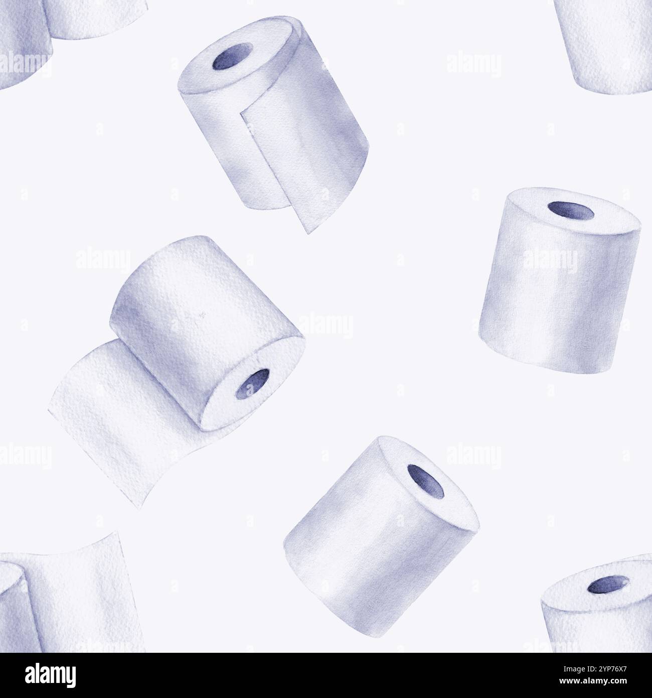 Abstract watercolor white toilet paper background. Hand drawn rolls ...
