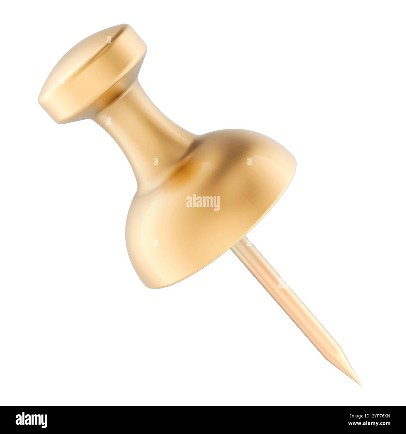Golden Push Pin, 3D rendering isolated on white background Stock Photo ...