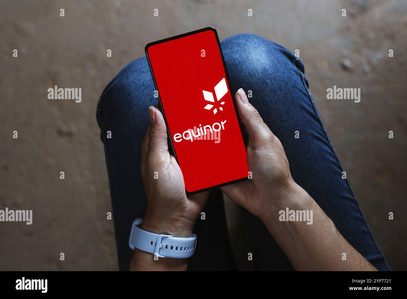 In this photo illustration, the Equinor logo is displayed on a ...