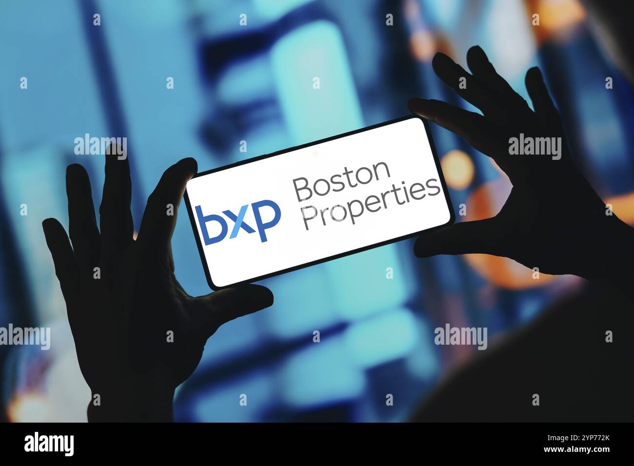 In this photo illustration, the Boston Properties (BXP) logo is ...