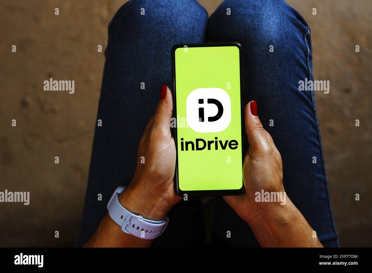 In this photo illustration, the inDrive logo is displayed on a ...