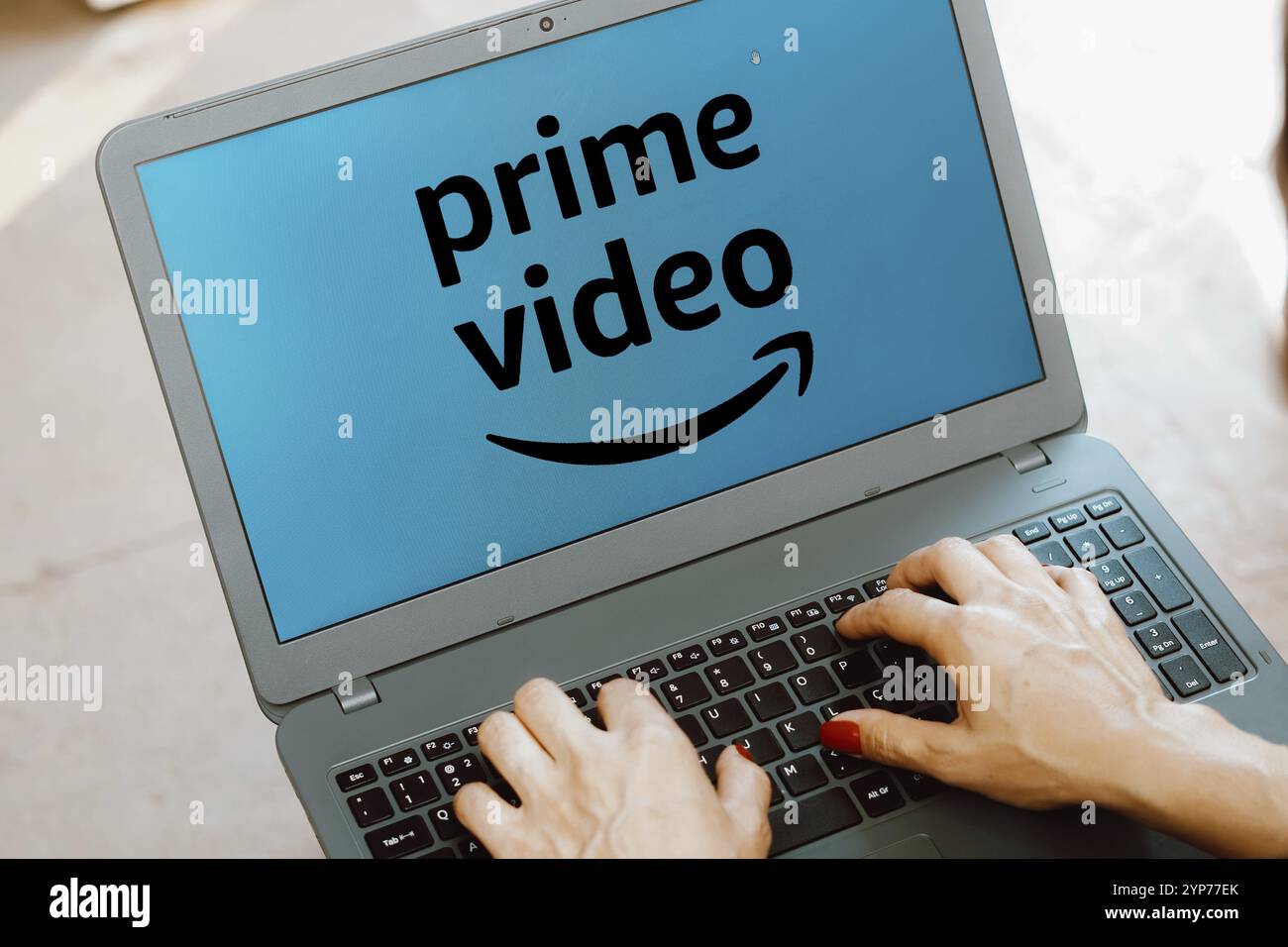 In this photo illustration, the Amazon Prime Video logo is displayed on ...