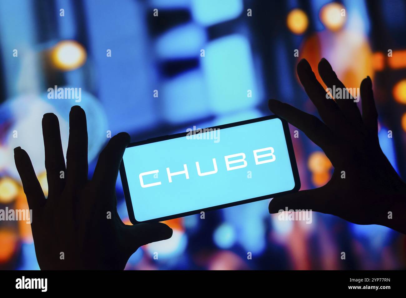 In this photo illustration, the Chubb Limited logo is displayed on a ...