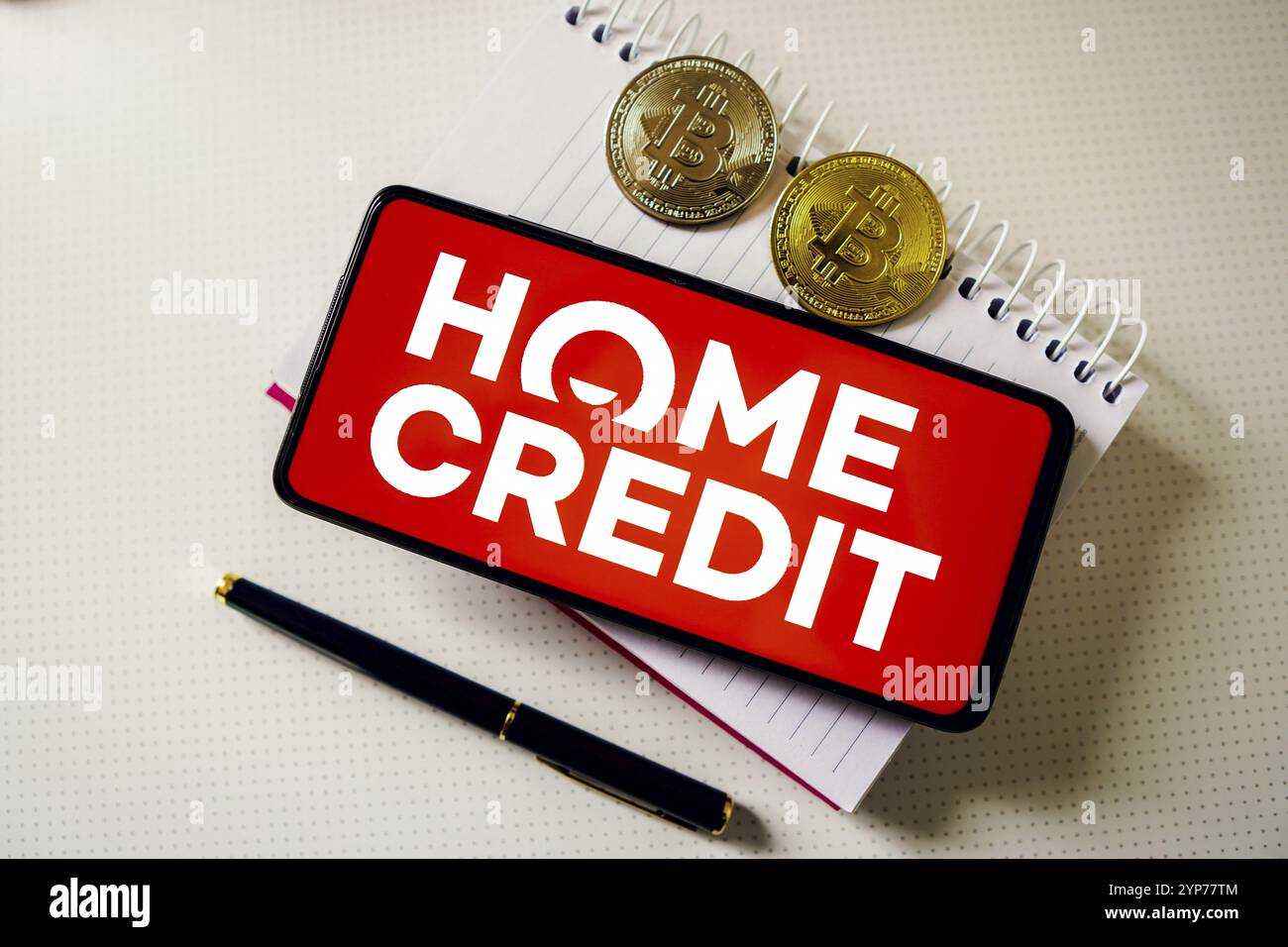 In this photo illustration, the Home Credit logo is displayed on a ...