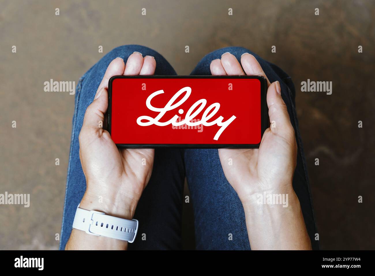 In this photo illustration, the Eli Lilly logo is displayed on a ...