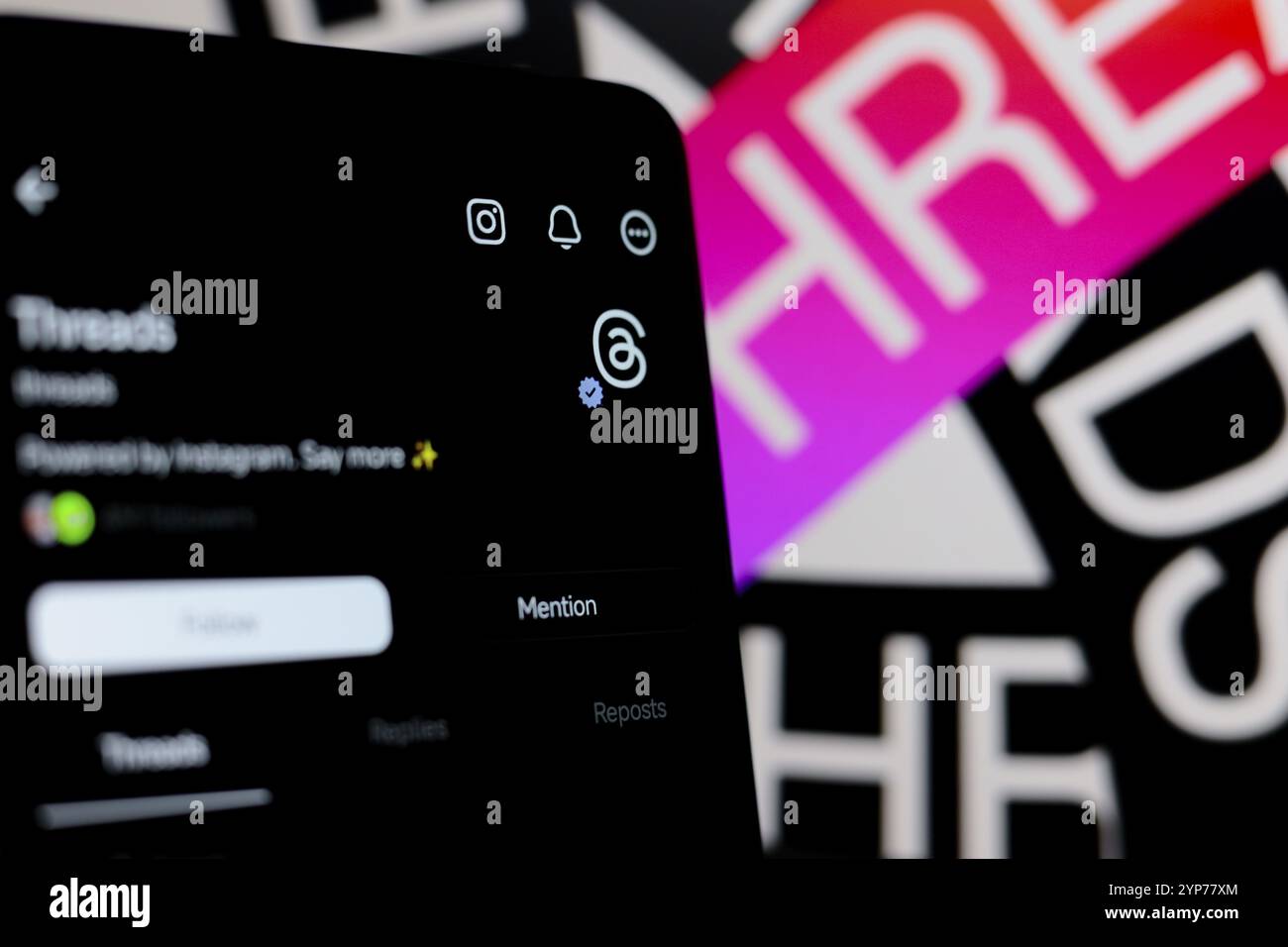 In this photo illustration, the official profile of the Threads social ...