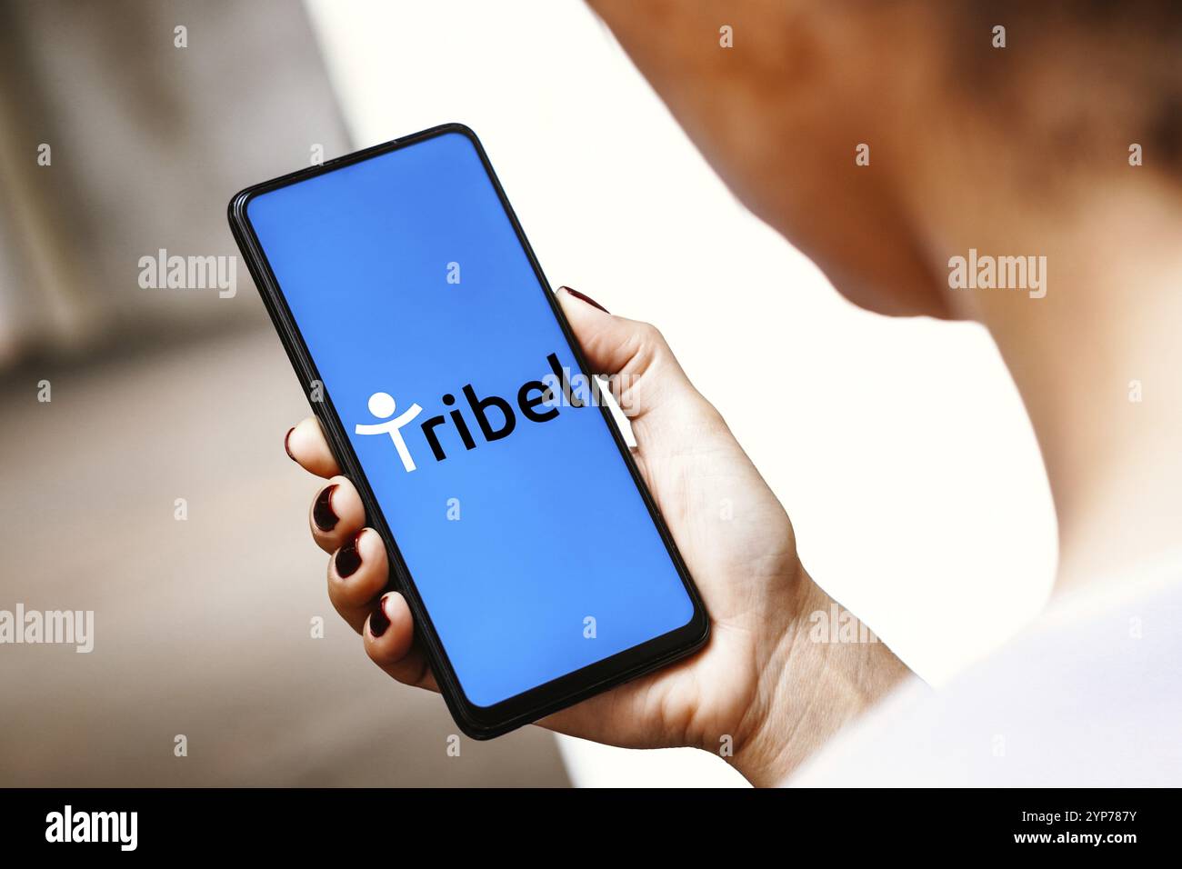 In this photo illustration, the Tribel Social logo is displayed on a ...