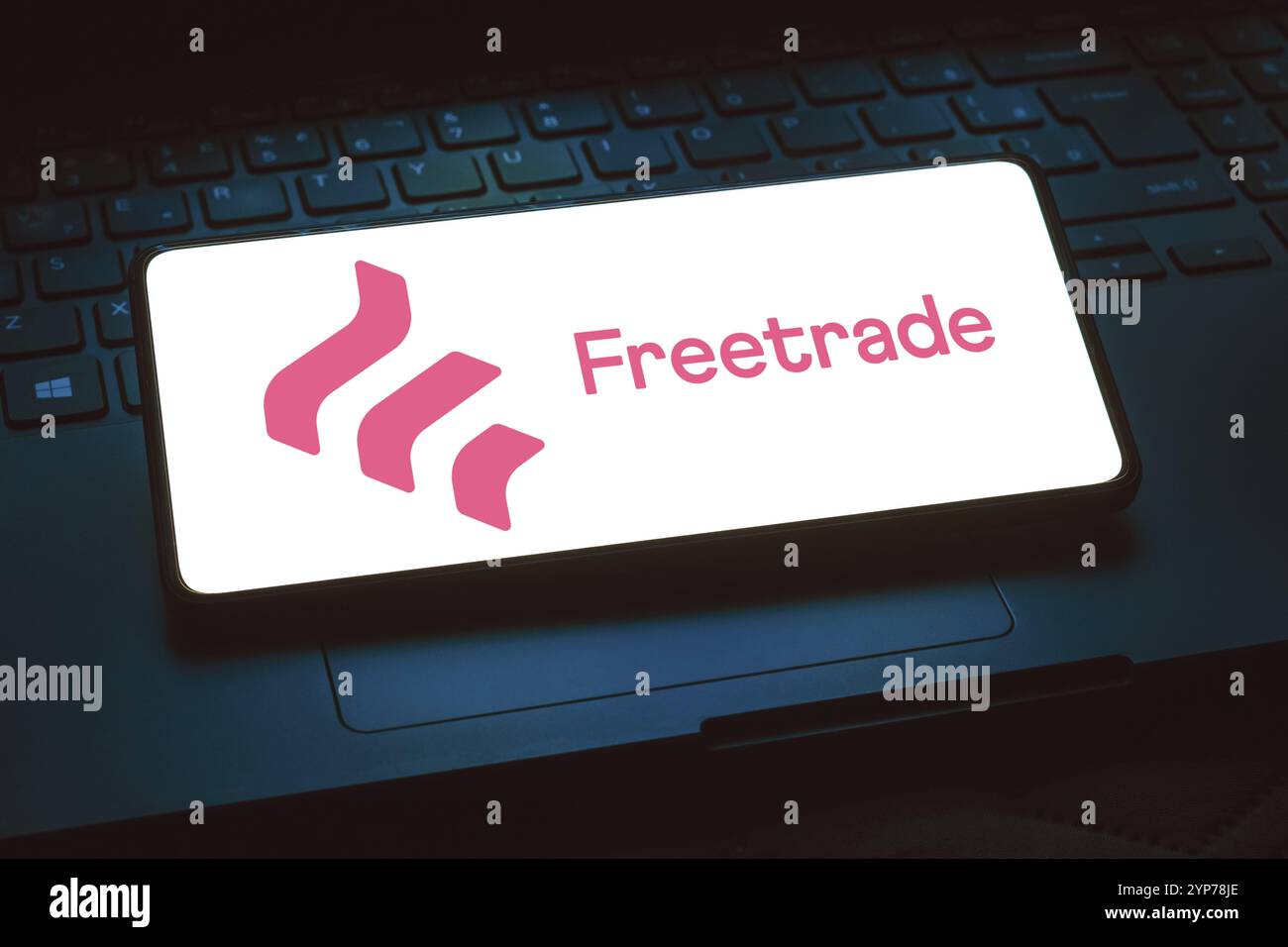 In this photo illustration, the Freetrade logo is displayed on a ...