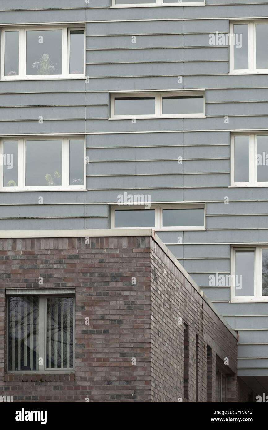 Poorly maintained apartment building facade from the 70s Stock Photo ...