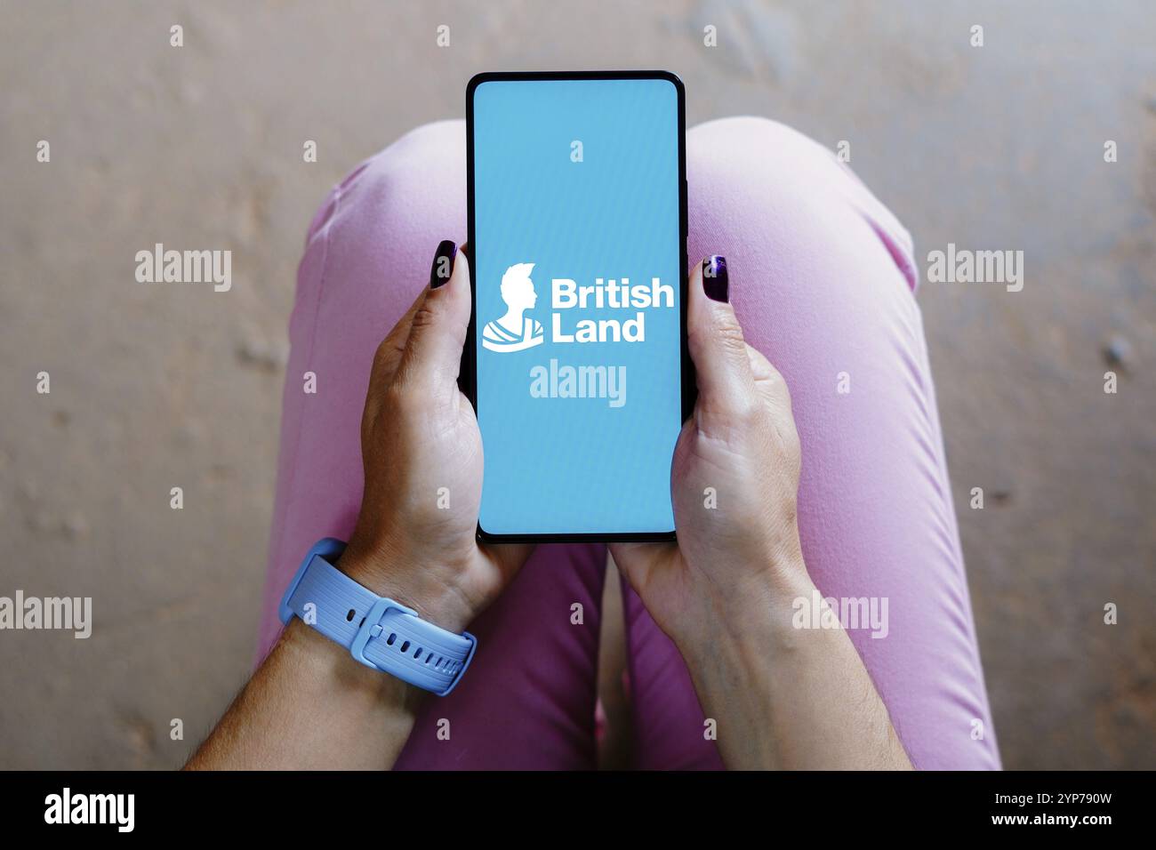 In this photo illustration, the British Land logo is displayed on a ...