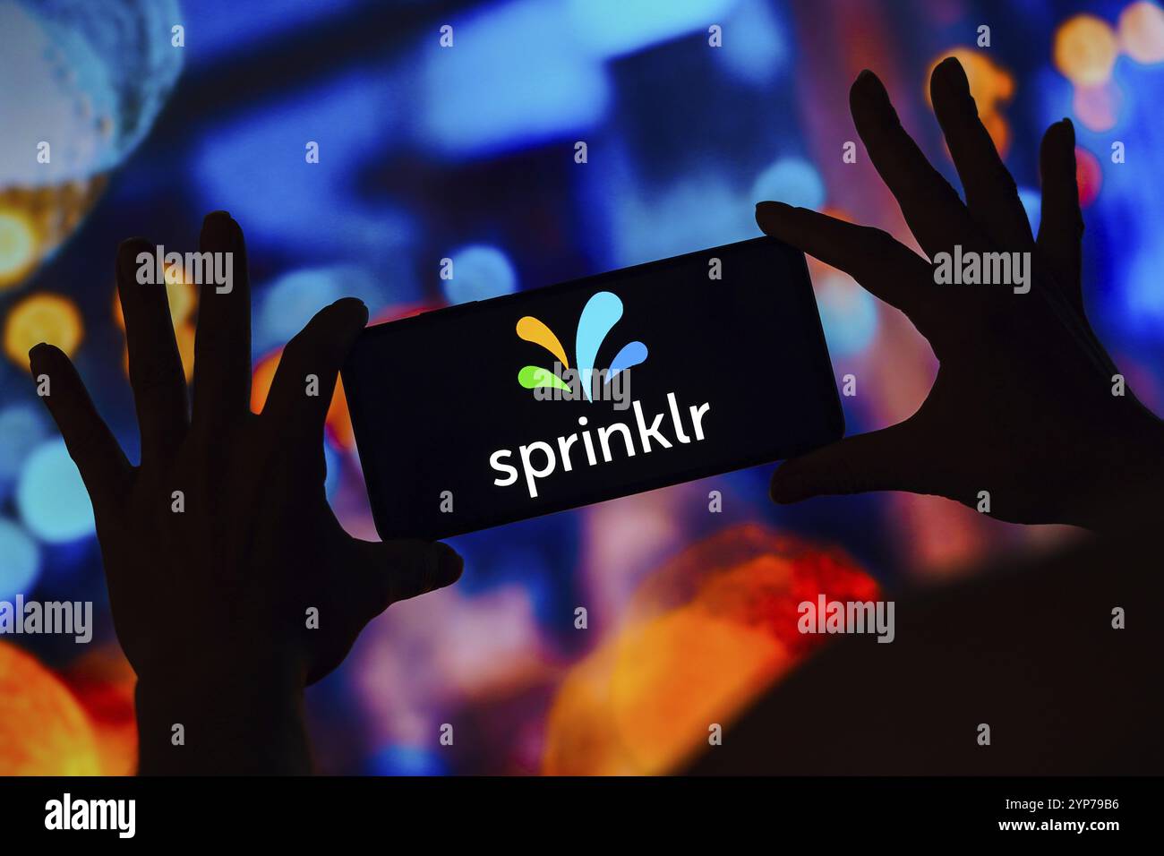 In this photo illustration, the Sprinklr logo seen displayed on a ...